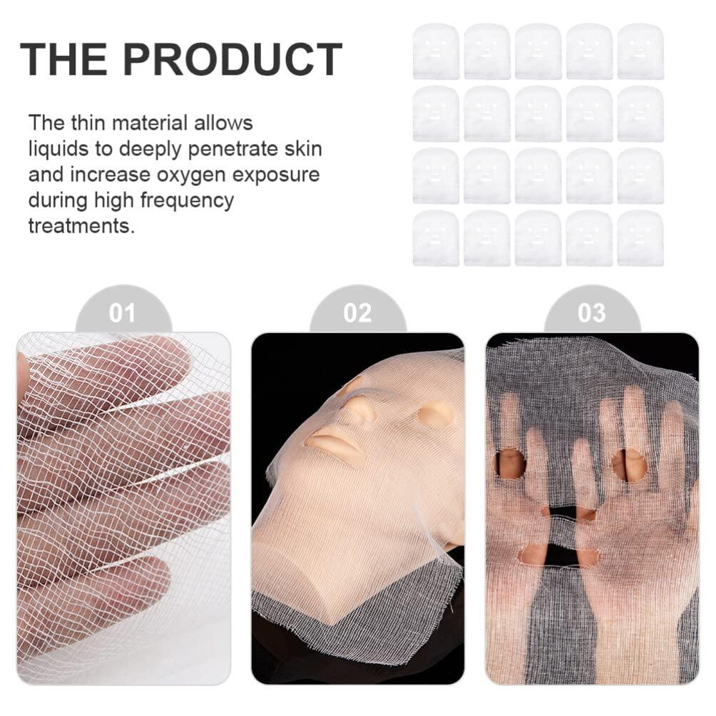 POPETPOP 100pcs Pre-Cut Gauze Facial Masks - Skin Fiber Paper Face ...