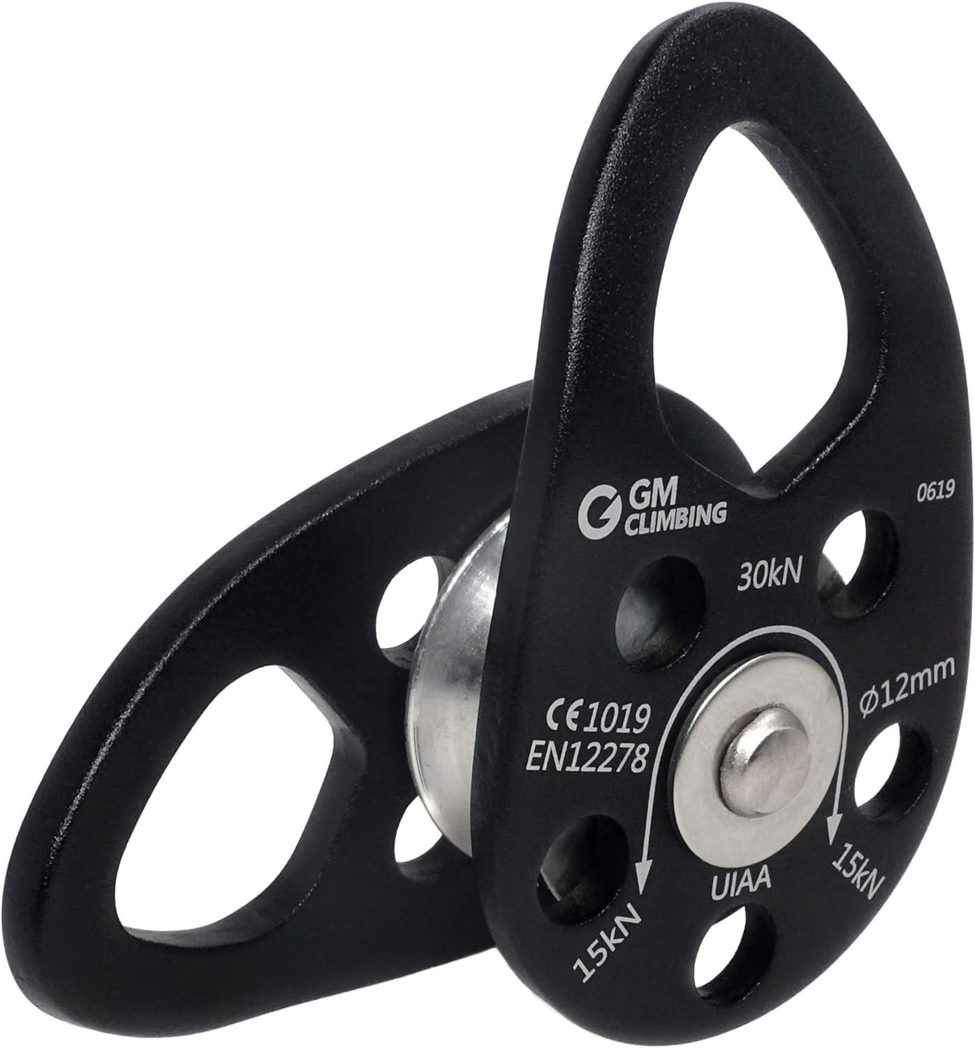 GM CLIMBING UIAA Certified 30kN Swing Cheek Micro Pulley Black General ...