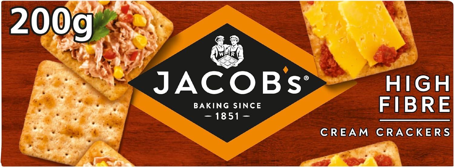Jacob's High Fibre Cream Crackers 200 g (Pack of 12) | Buy Now with ...