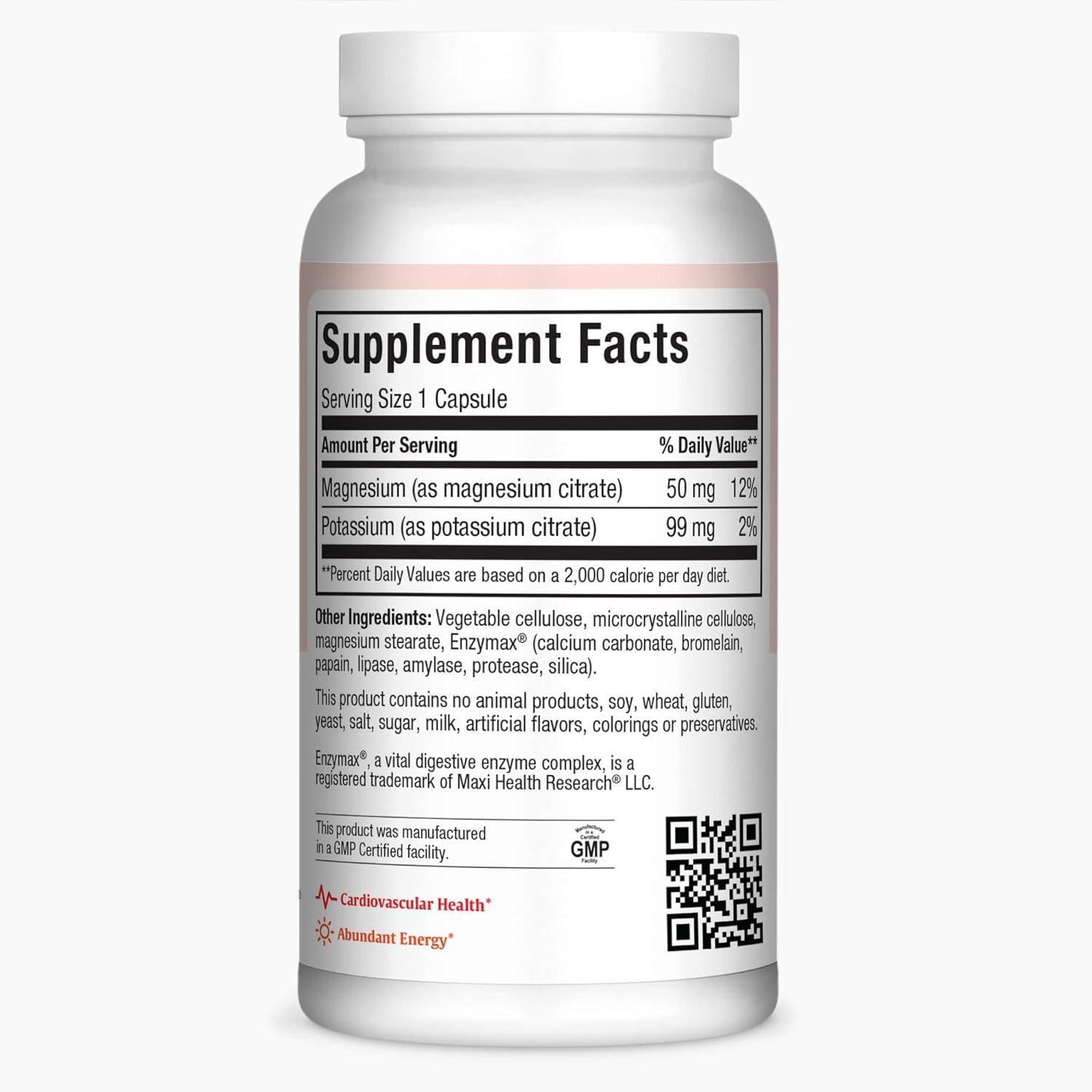 Maxi Health Maxi Potassium Magnesium - 180 Capsules | Essential Mineral ...