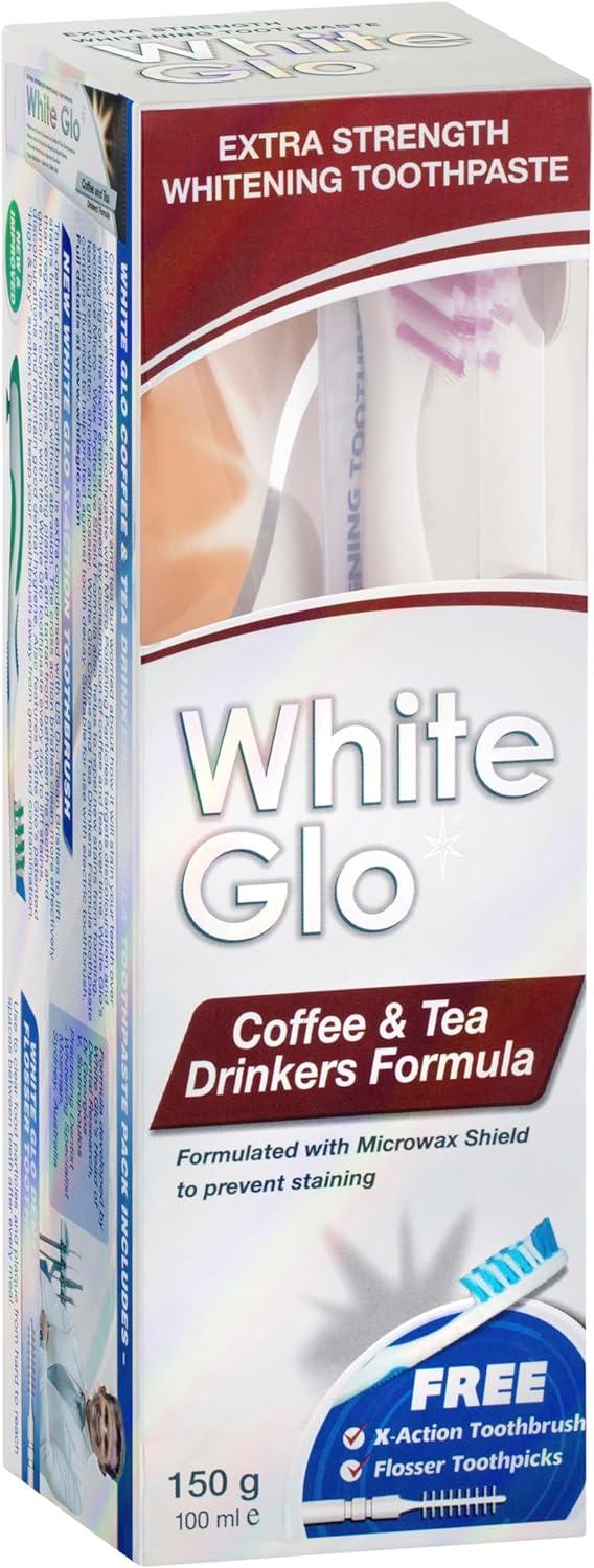 White Glo Premium Whitening Toothpaste & Toothbrush Set - Coffee & Tea ...