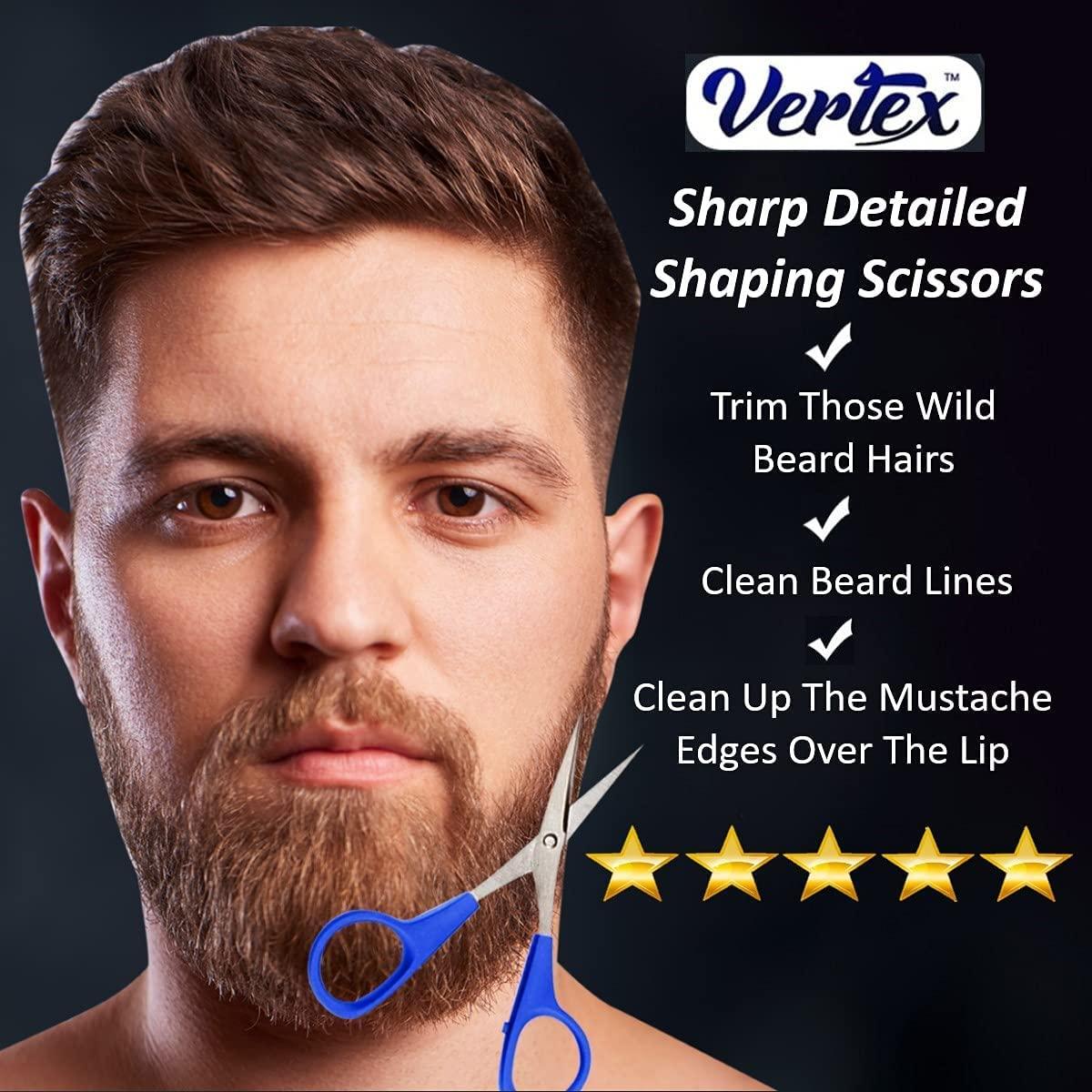 Men's Beard Grooming Kit - Mustache Scissors, Comb, Trimmer, Straight ...