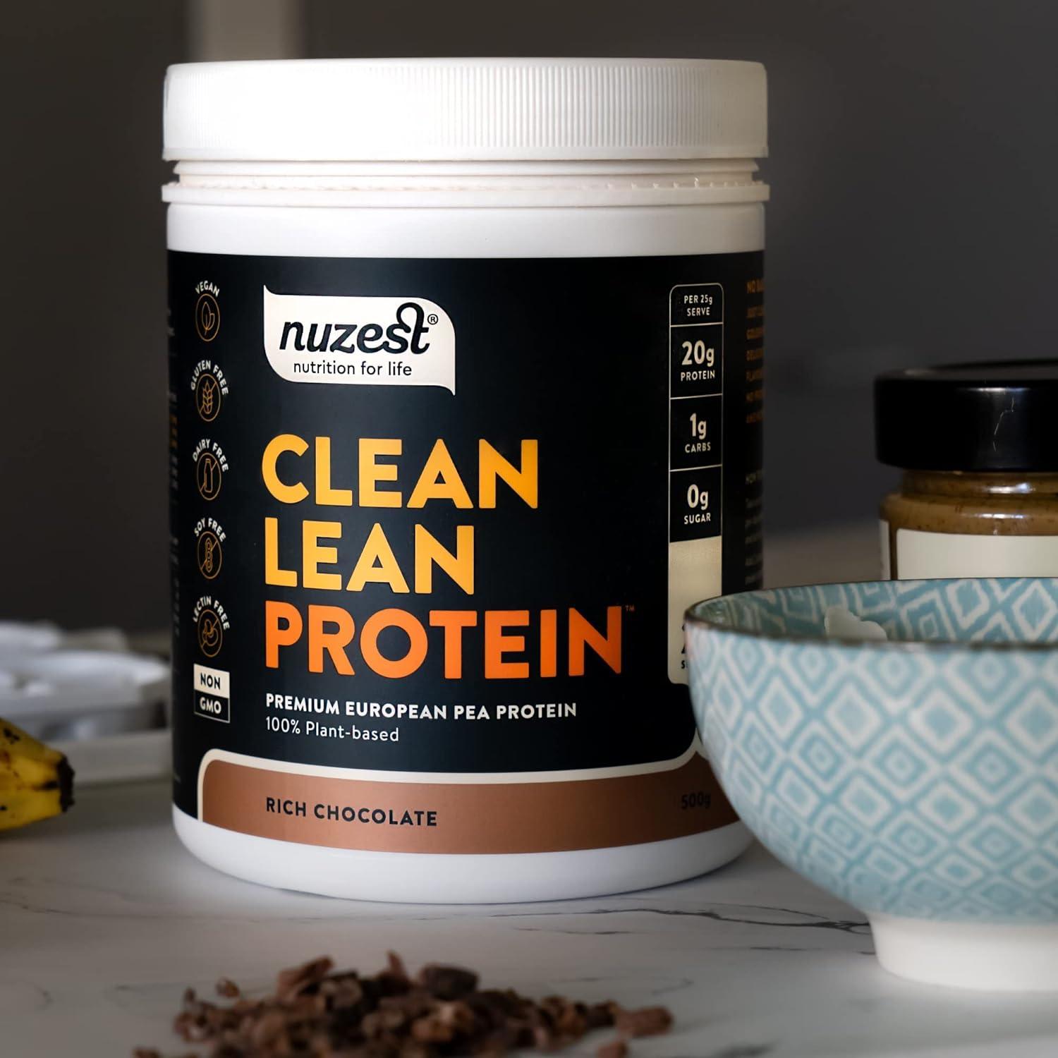 Nuzest Rich Chocolate Vegan Pea Protein Powder - 250g (10 Servings) | Plant-Based, Low Calorie ...