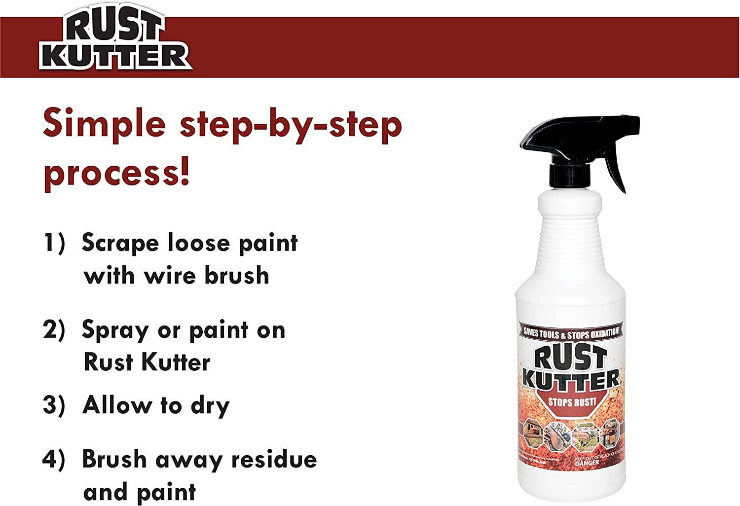 Rust Kutter Quart - Professional USA-Made Rust Converter with Sprayer ...