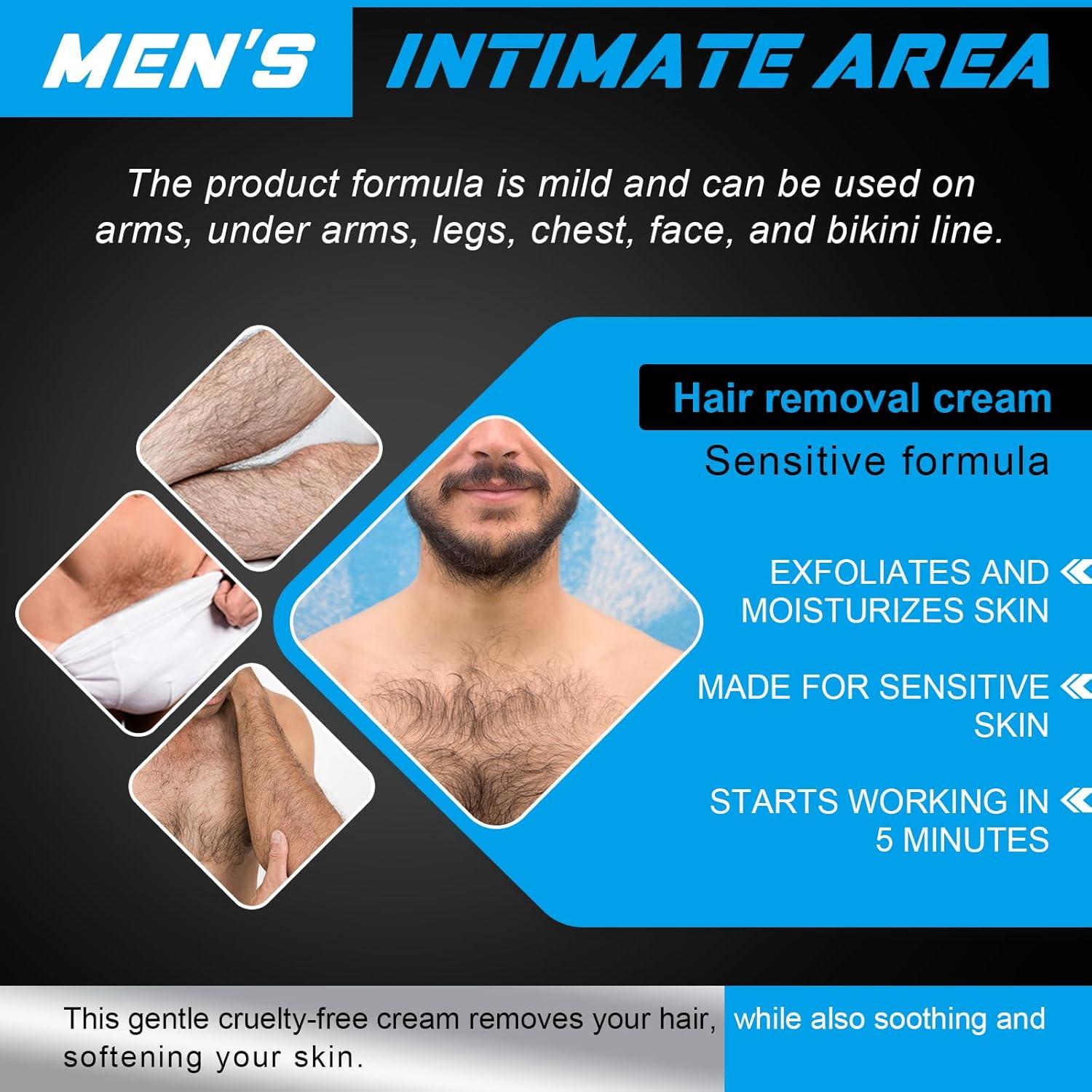 Pain-Free Intimate Hair Removal Cream for Men | Underarm & Bikini Zone ...
