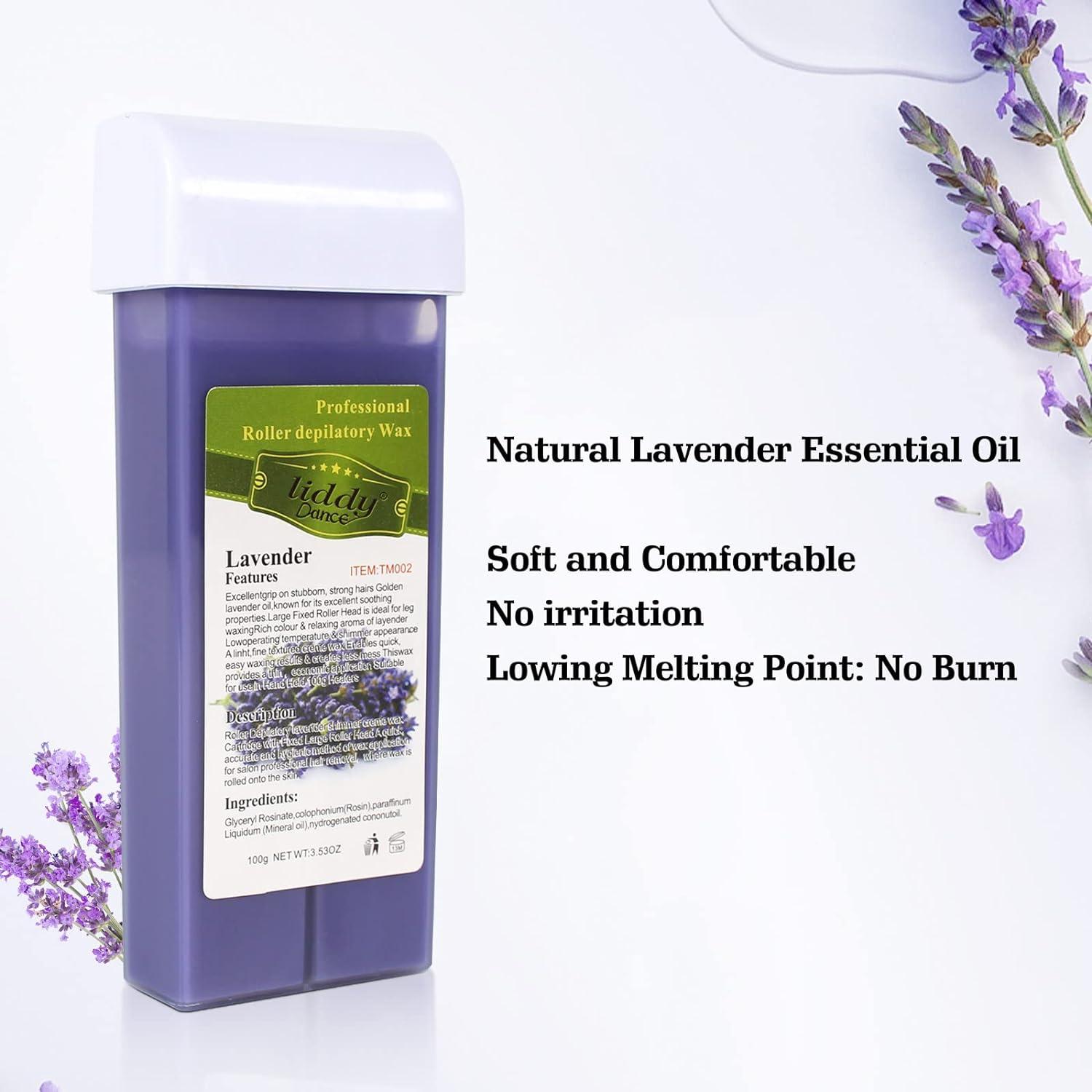 Lavender Roll on Wax Kit Refill Cartridge - 4 Pack for Women | Hair ...
