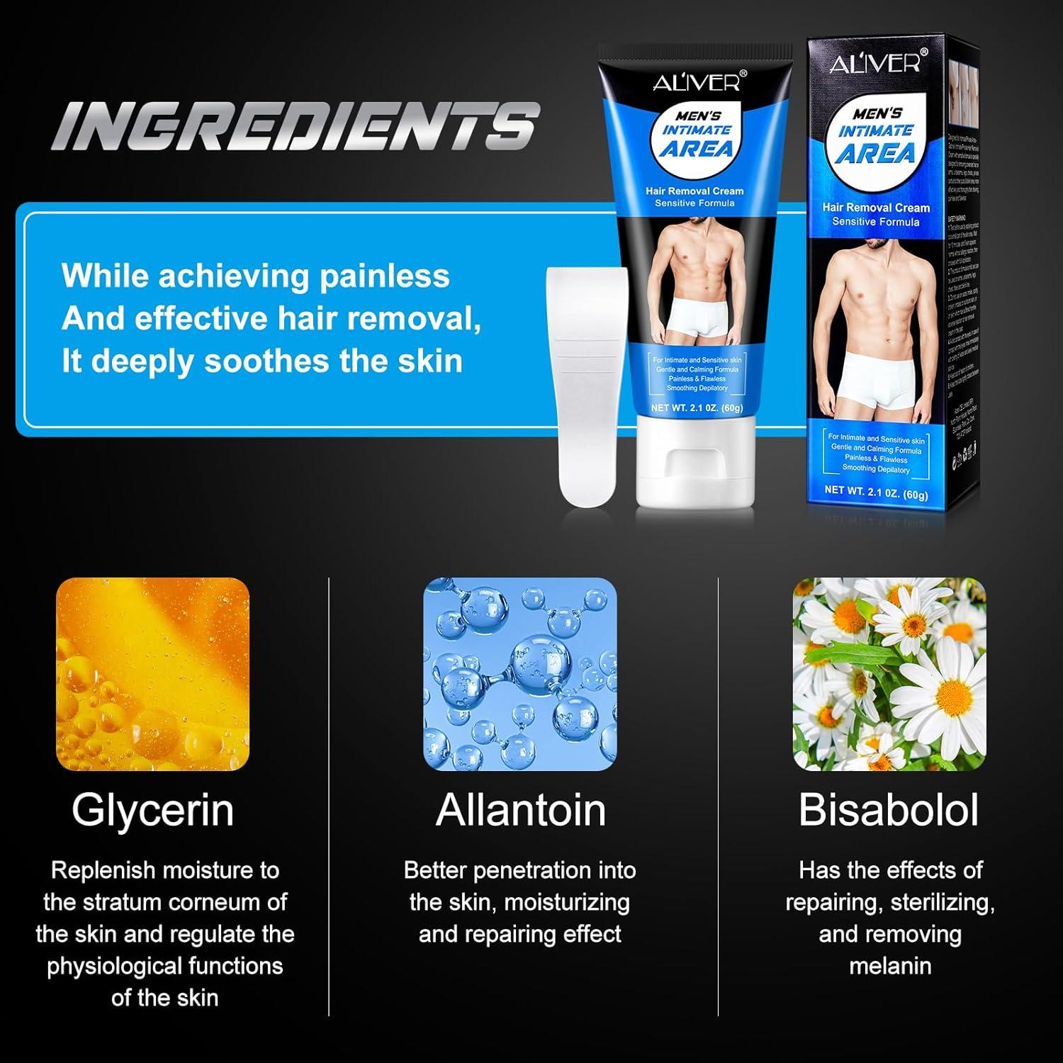 Pain-Free Intimate Hair Removal Cream for Men | Underarm & Bikini Zone ...