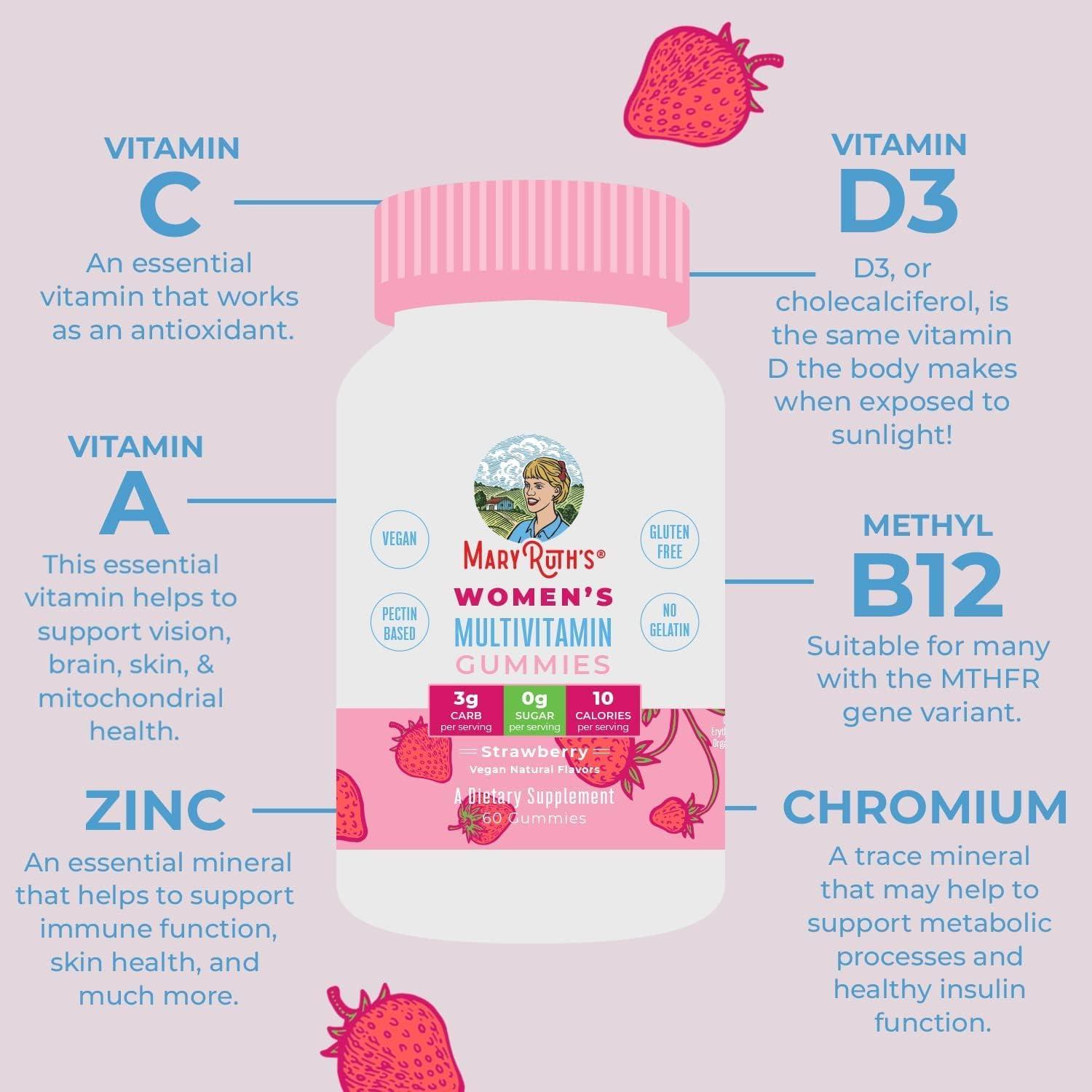 Mary Ruth's Women's Multivitamin Gummies 60 CT - Essential Daily ...