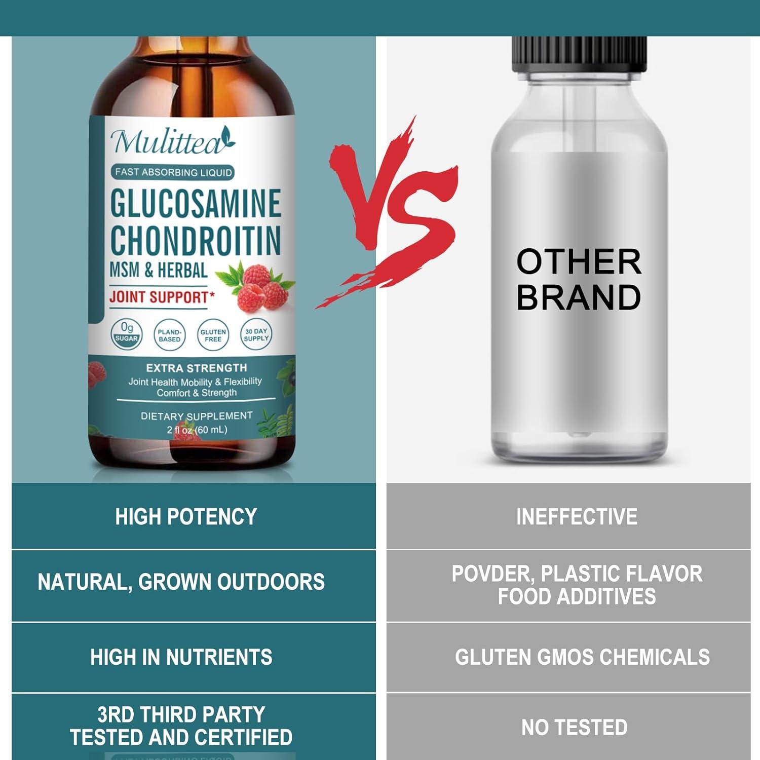 (2 Pack) Glucosamine Chondroitin MSM Liquid Drops - Extra Strength ...