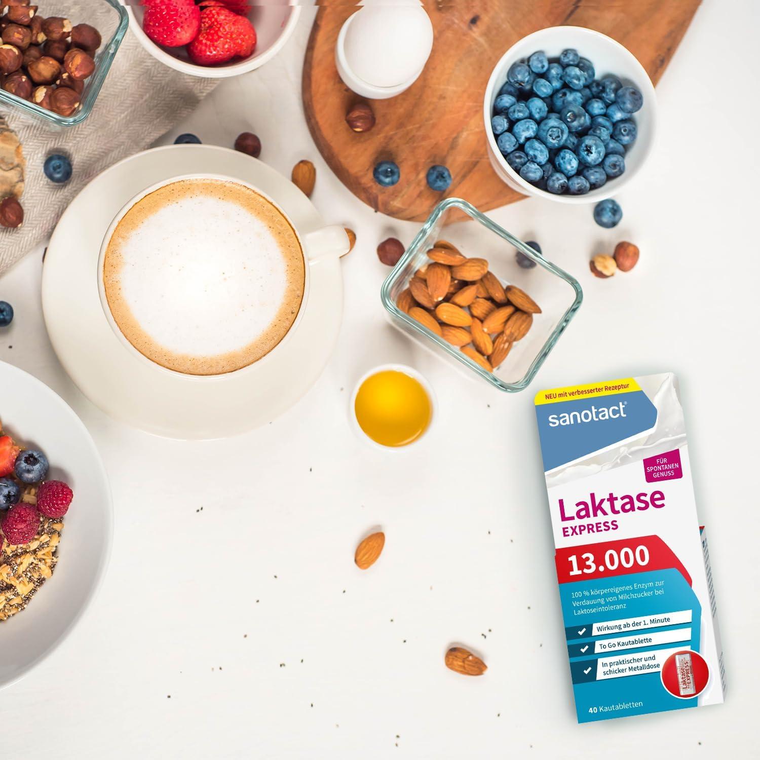 Sanotact Lactase 13 000 Express - 40 Tablets for Lactose Intolerance ...