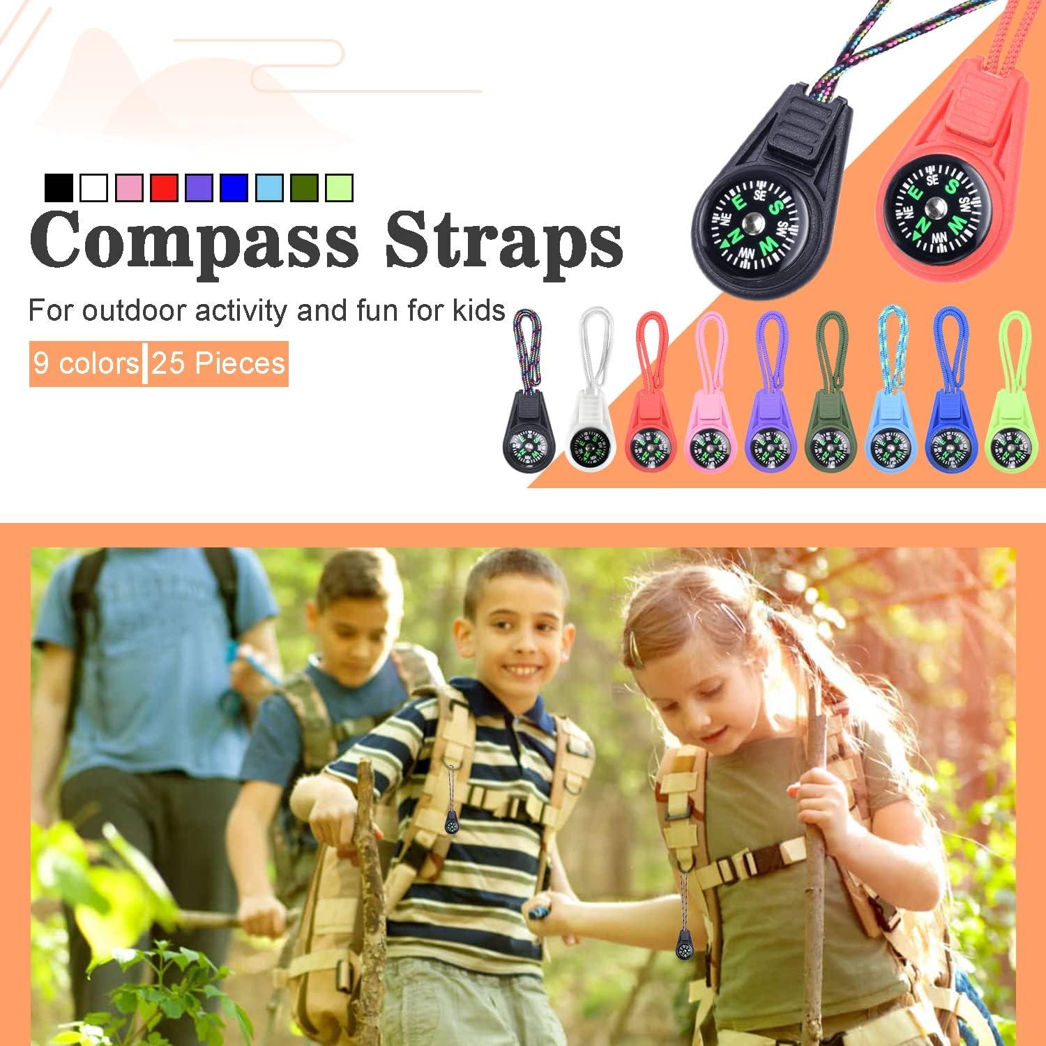 25 Pack Compass for Kids Compass Hiking Mini Compass Survival Small ...