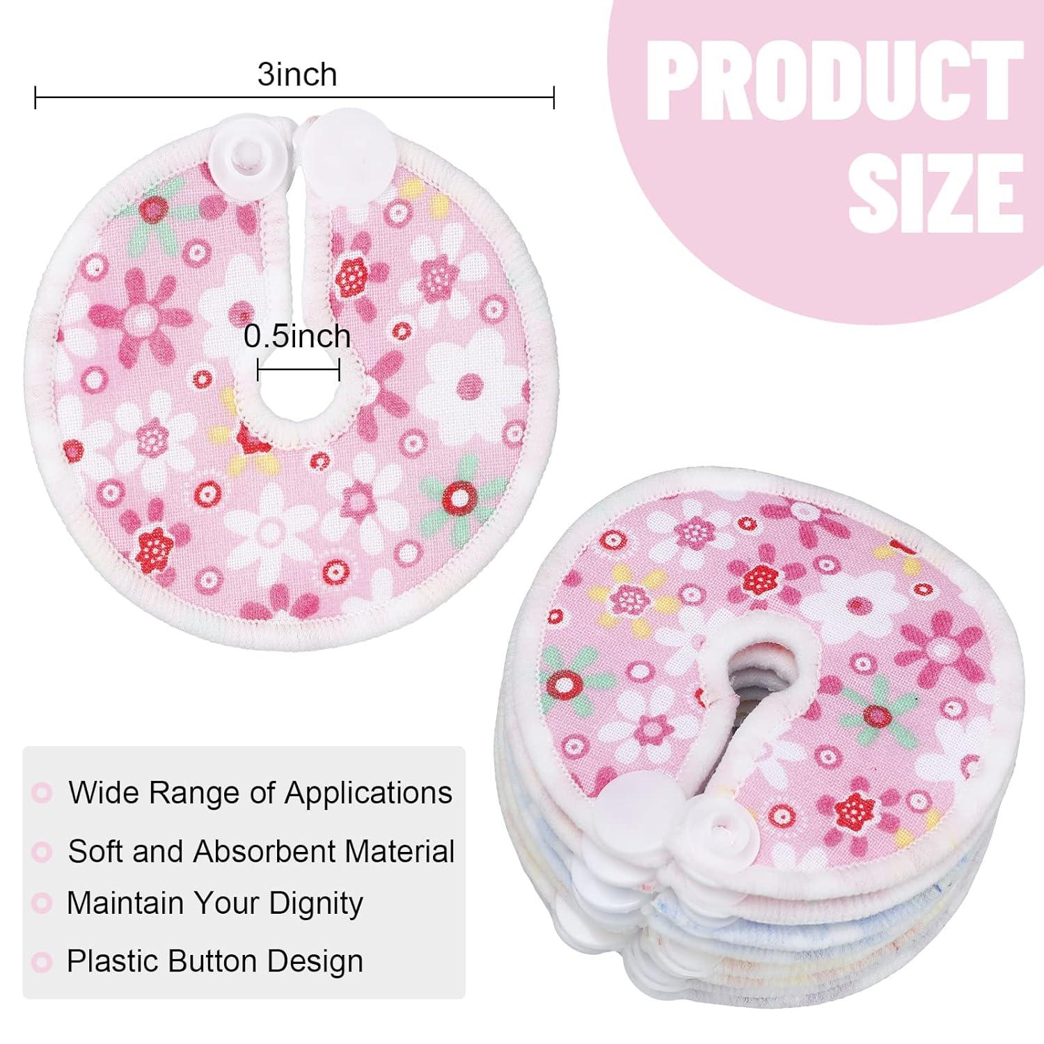 32 Piece G Tube Pads for Feeding Support | Reusable Cotton Button ...