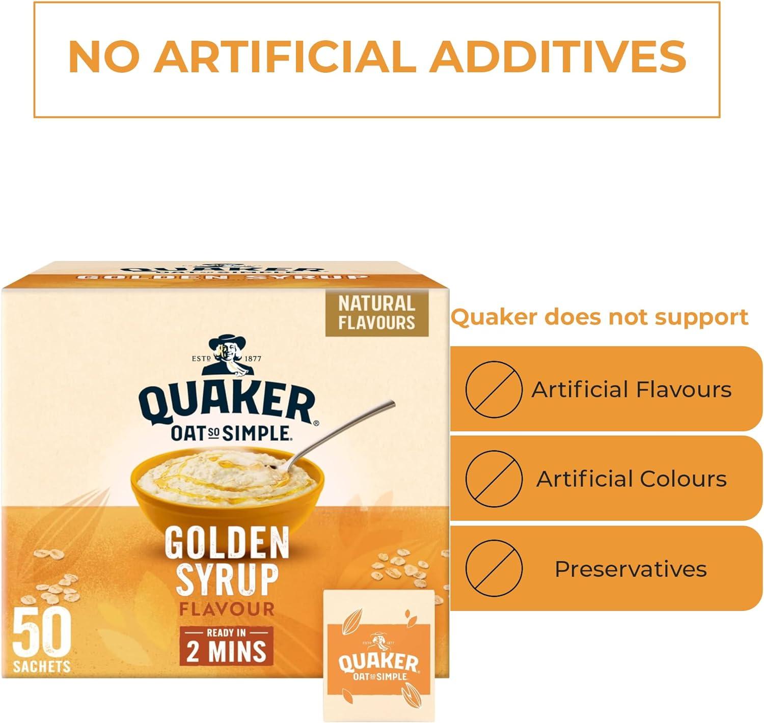 Quaker Oats So Simple Golden Syrup Porridge Sachets - 50x36gm | Weight ...