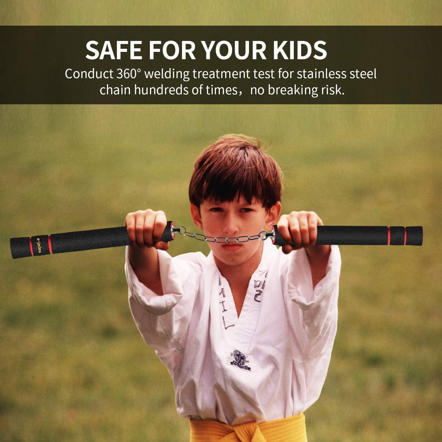 3 Pack Safe Foam Rubber Training Nunchucks for Kids & Beginners | Steel ...