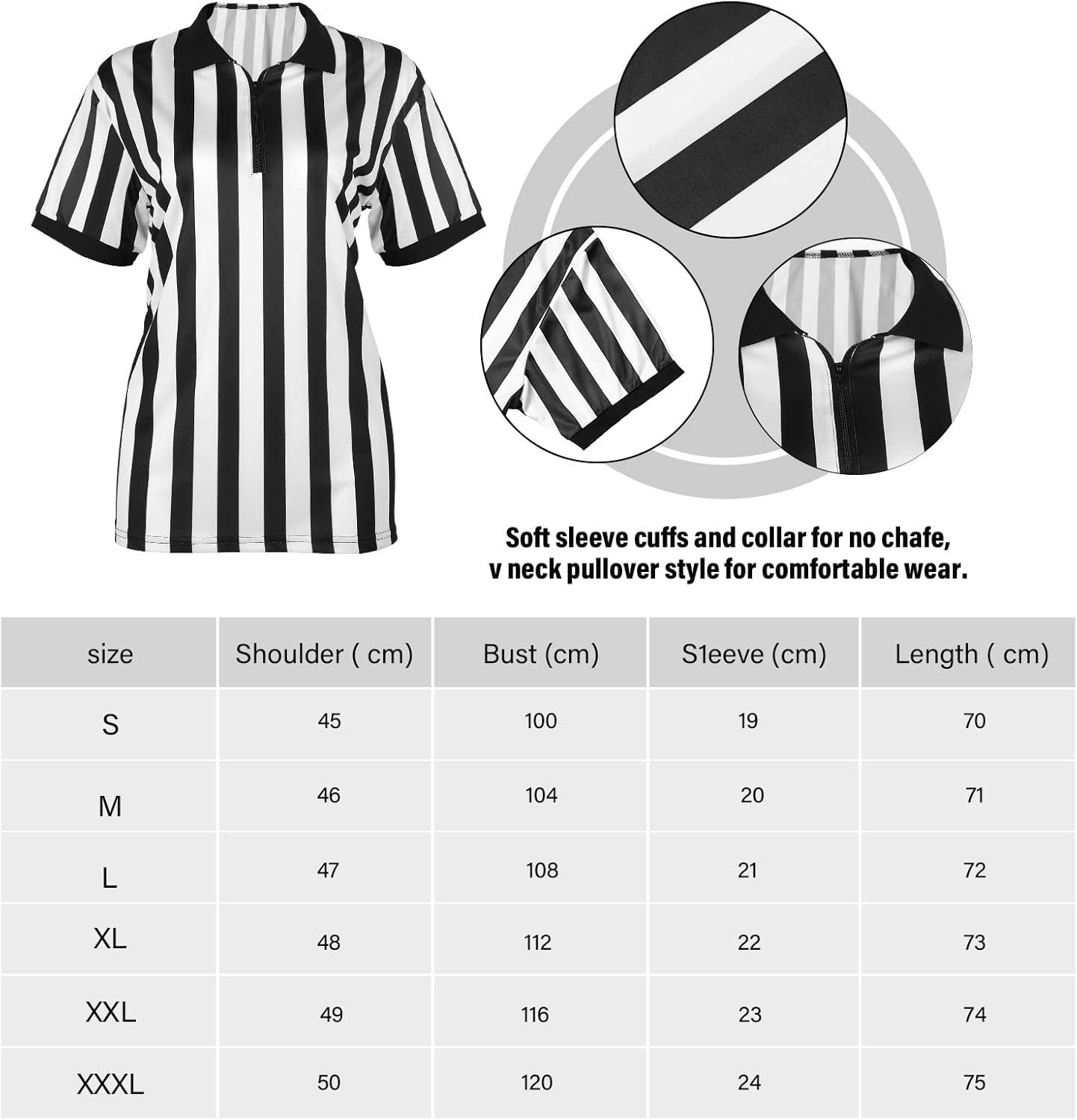 SATINIOR Women's Referee Costume Set - Black White Stripes Shirt Jersey ...