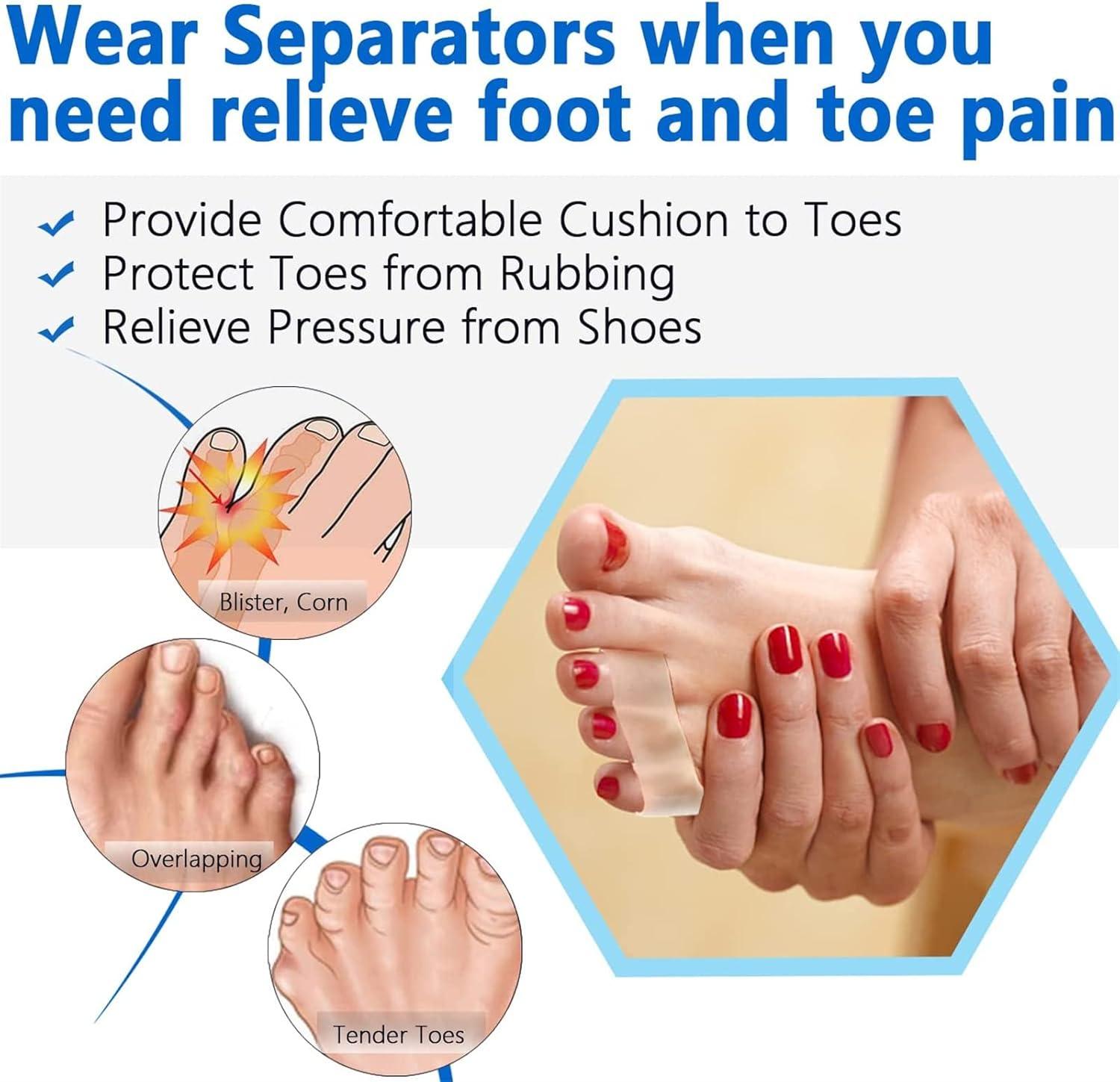 4 Toe Spreader Silicone | Toe Separator for Overlapping Toes Blisters ...
