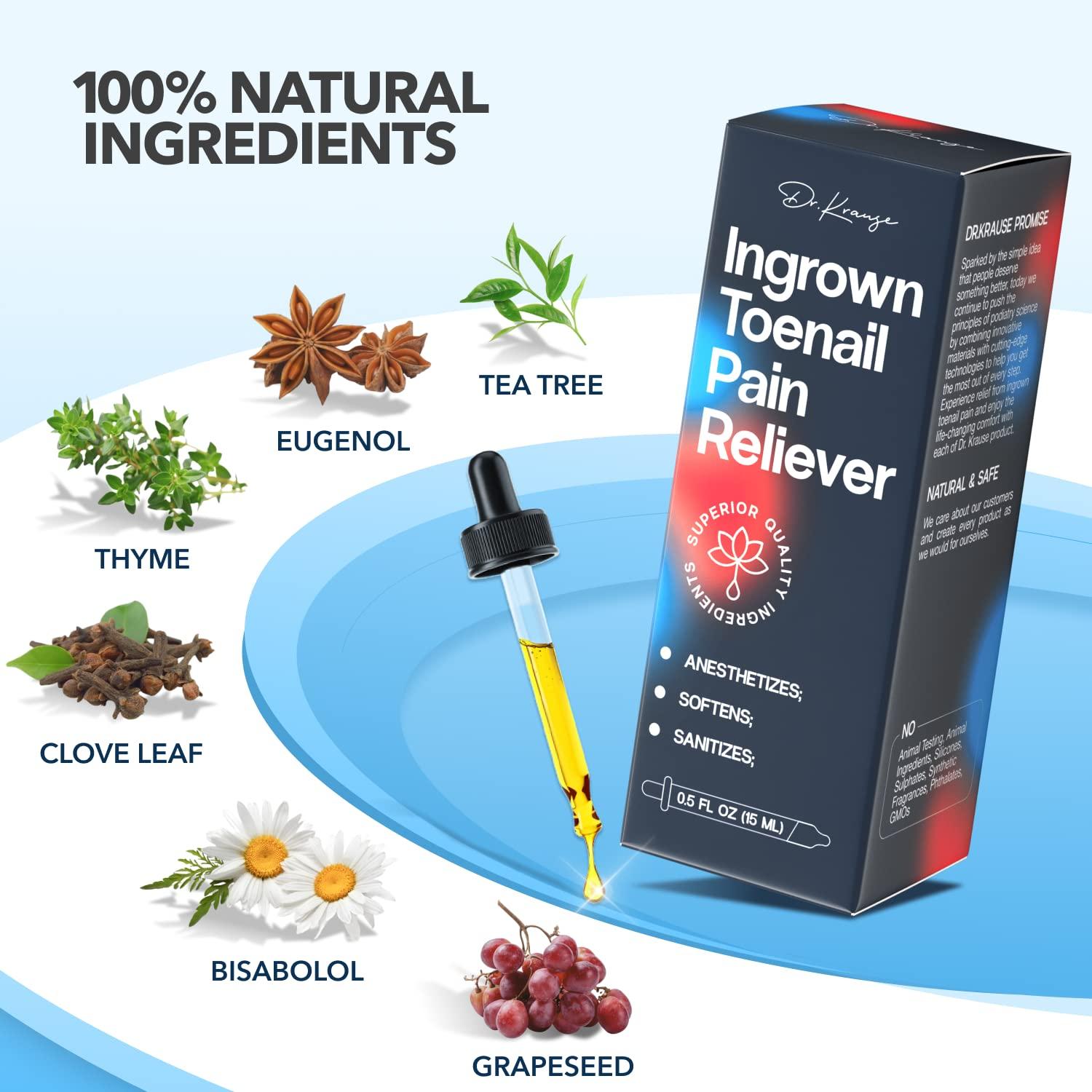 Dr. Krause Ingrown Toenail Treatment Kit - Gel Toe Caps, File, Pain ...