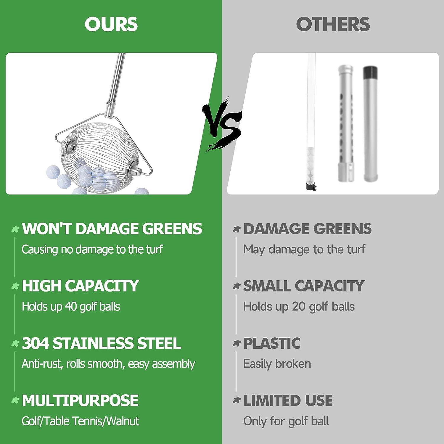 River Hill Golf Ball Retriever - Rolling Golf Ball Picker Upper with ...