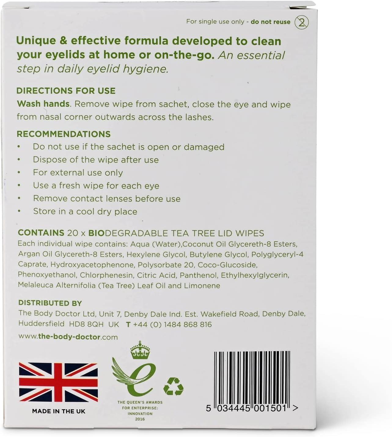 Tea Tree Eyelid Wipes - 200x Single Use | For Sensitive Eyes, Dry Eyes ...