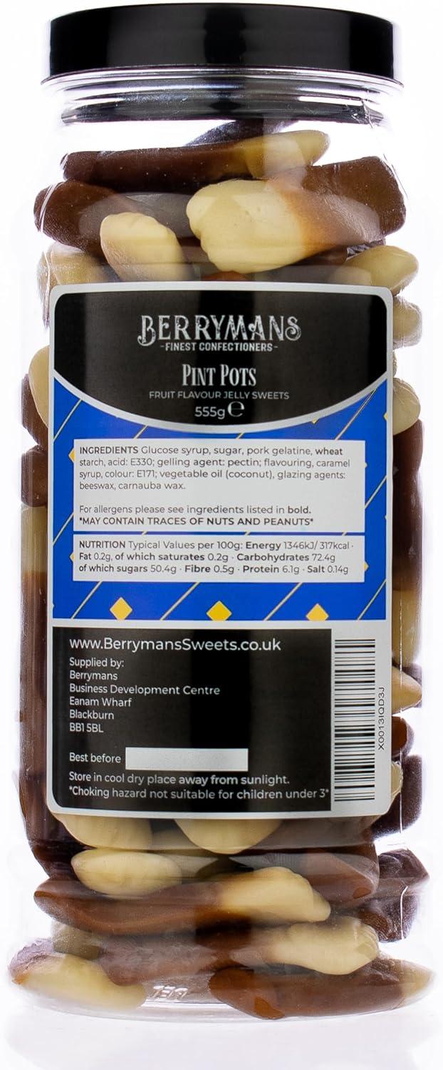 Original Pint Pots Retro Jelly Gummy Sweets Gift Jar By Berrymans Sweet ...