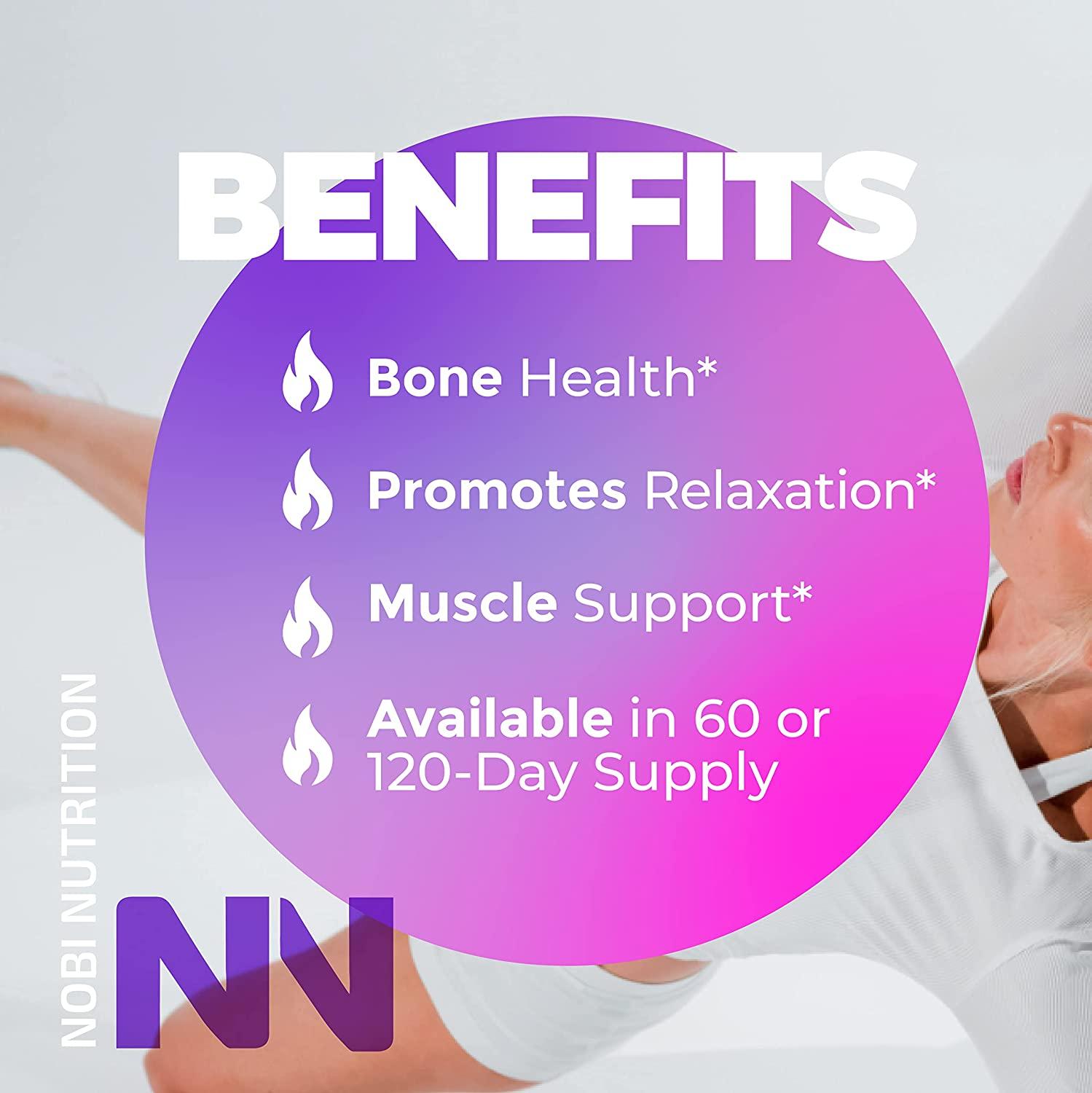 Nobi Nutrition Magnesium Complex - 60 Capsules for Men & Women ...