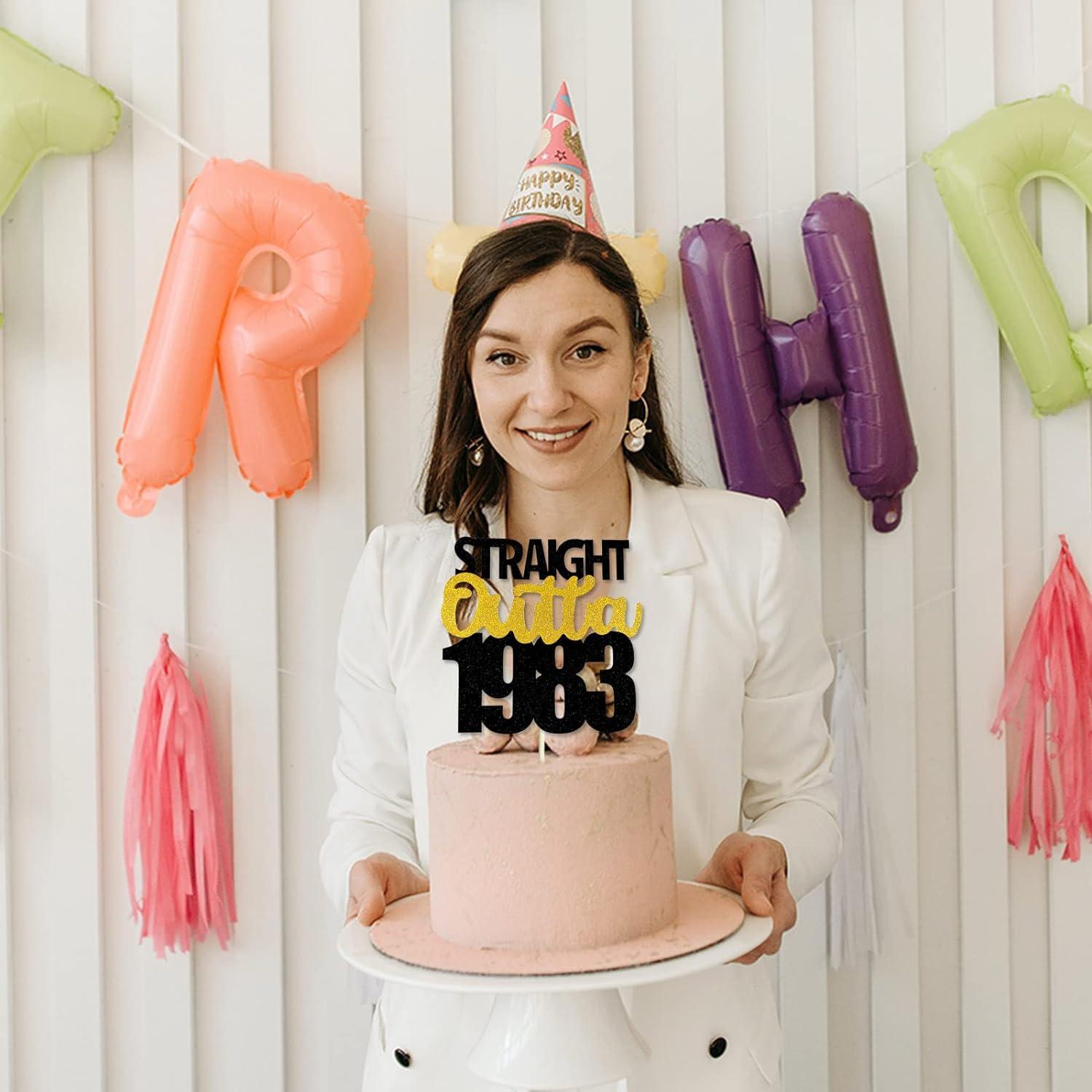 Straight Outta 1983 Cake Topper Glitter Cheers to 40 Years 40 and ...
