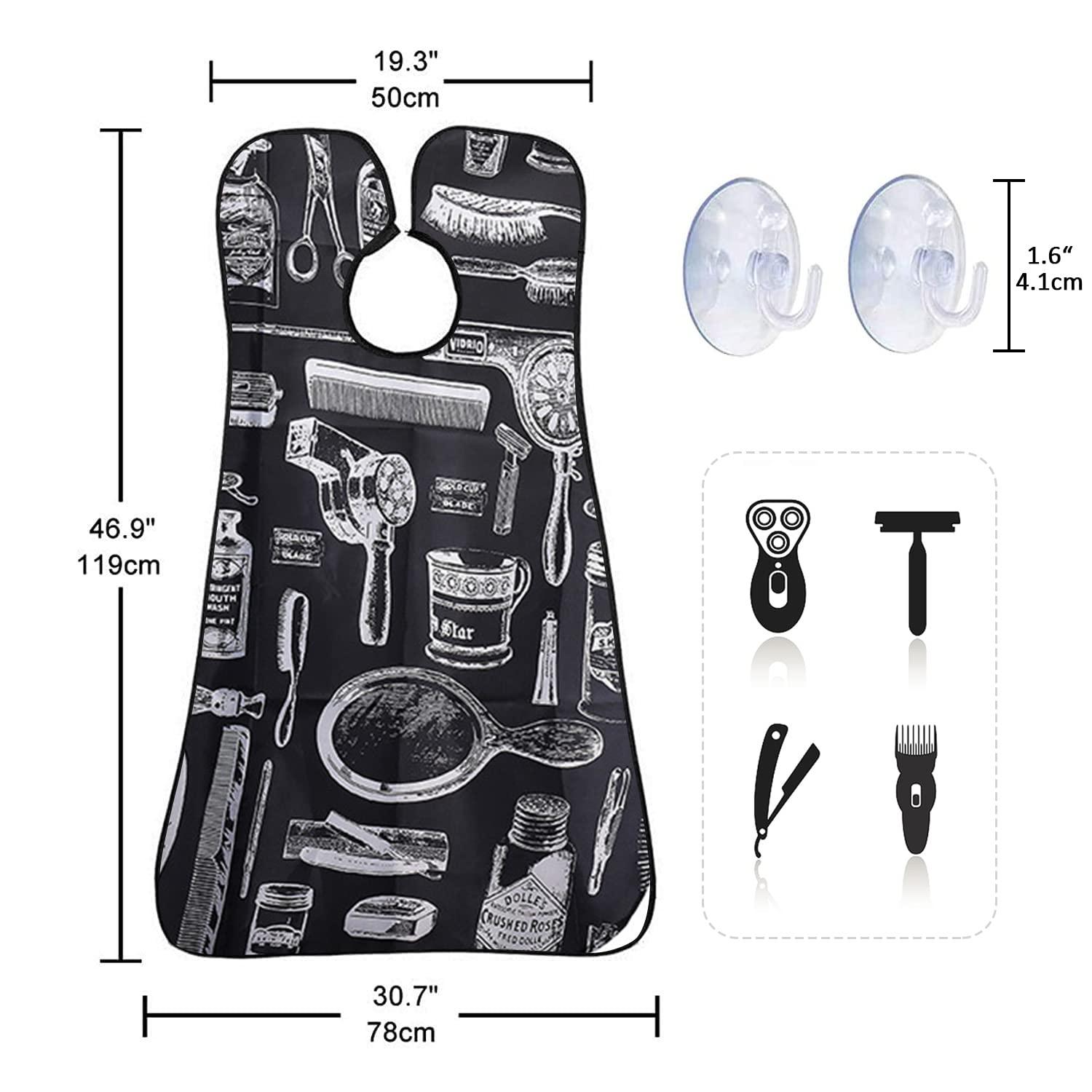 Beard Bib Apron for Men - Hair Clipping Catcher with Waterproof Design ...