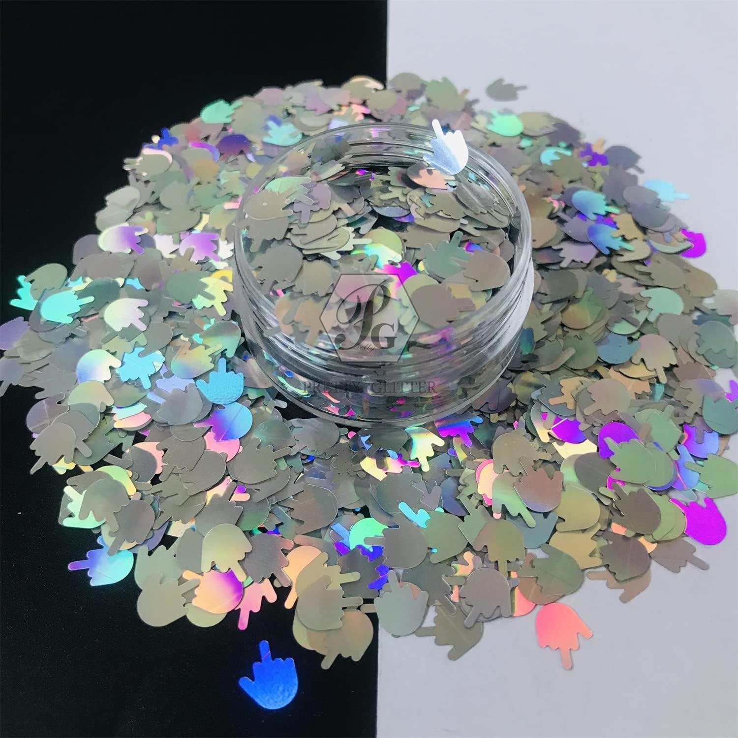 10g Sliver Middle Finger Glitter - Festival Rave Beauty Makeup ...