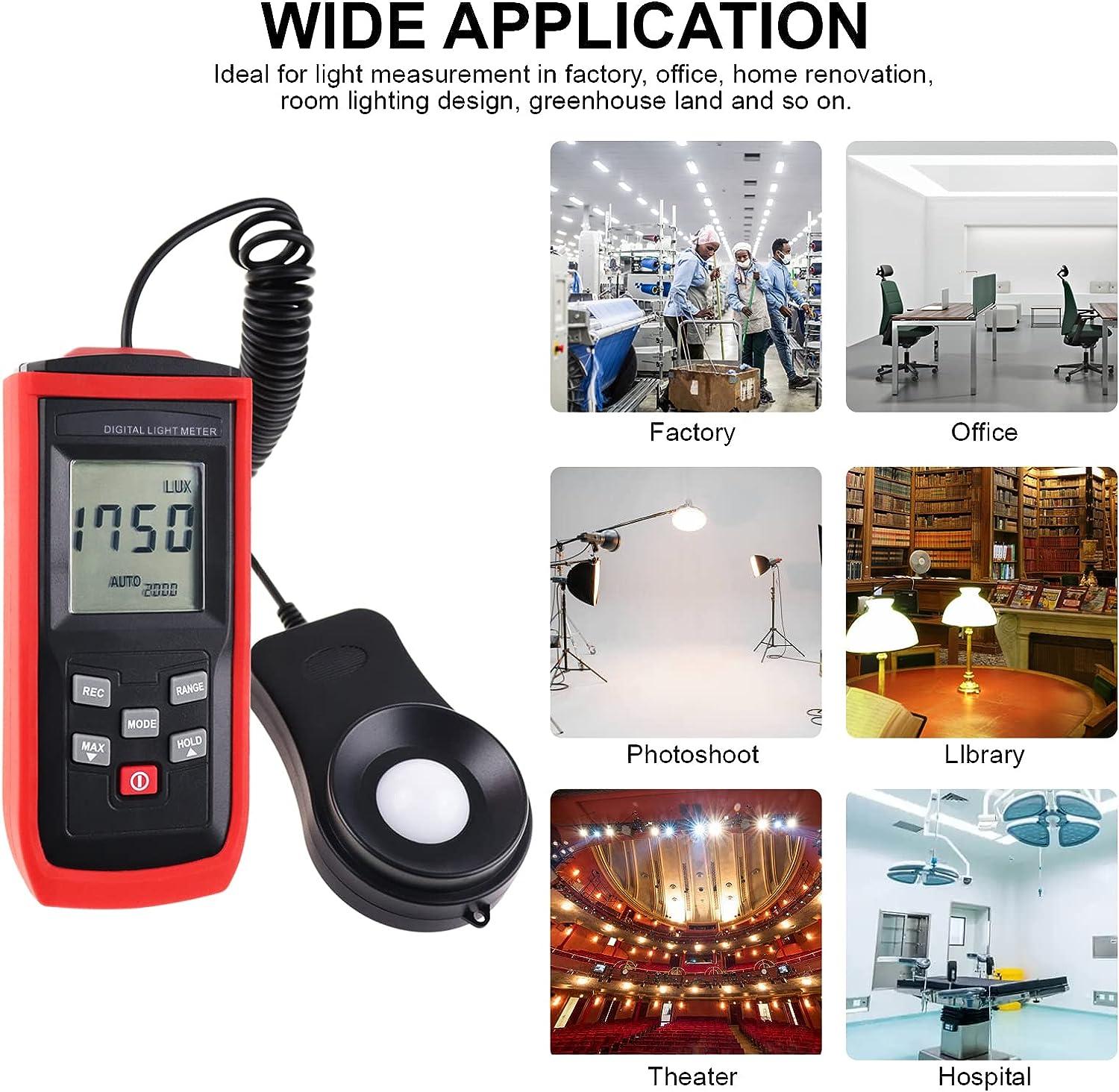 Digital Light Meter Illuminance Lux Meter with Record Function 0200 000 ...