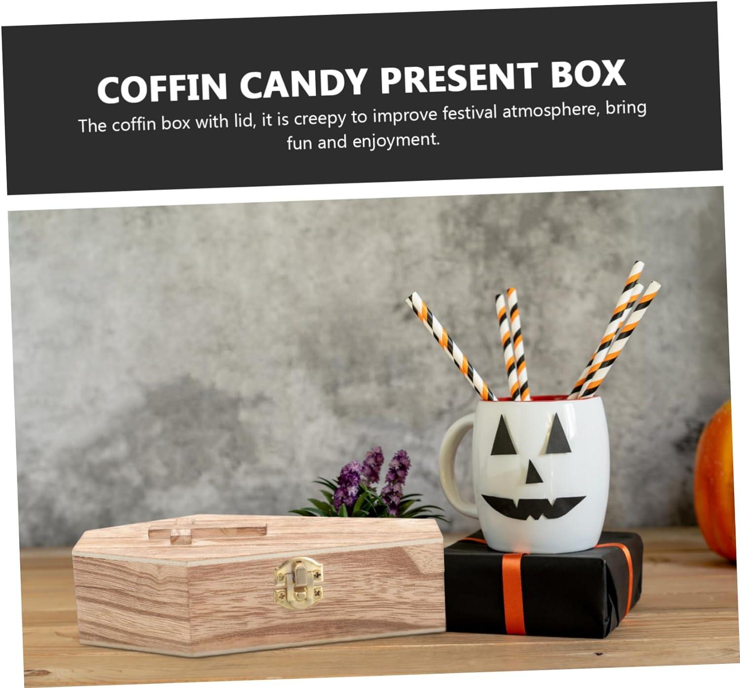 minkissy Box Wood Funeral Dollhouse Coffin Decor Coffins and Caskets ...