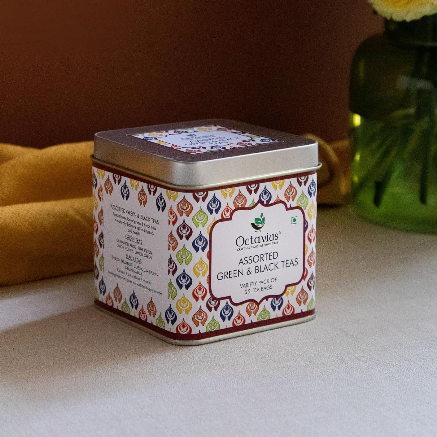 Octavius | Assorted Tea Bag Sampler Gift Set - 6 Tea Flavors | 150 ...