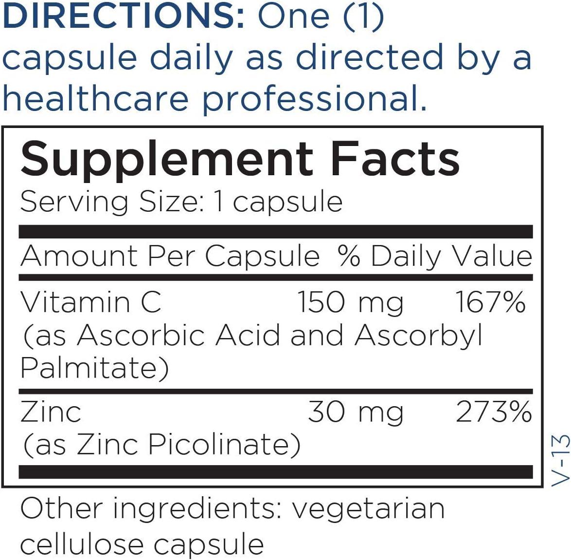 Metabolic Maintenance Zinc Picolinate - 30mg with Vitamin C | 100 ...