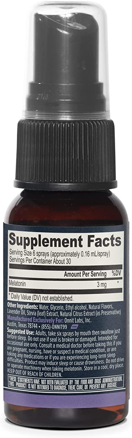 Onnit Melatonin Instant Mist Liquid Sleep Aid Spray - 1mg, 3mg, 5mg per ...