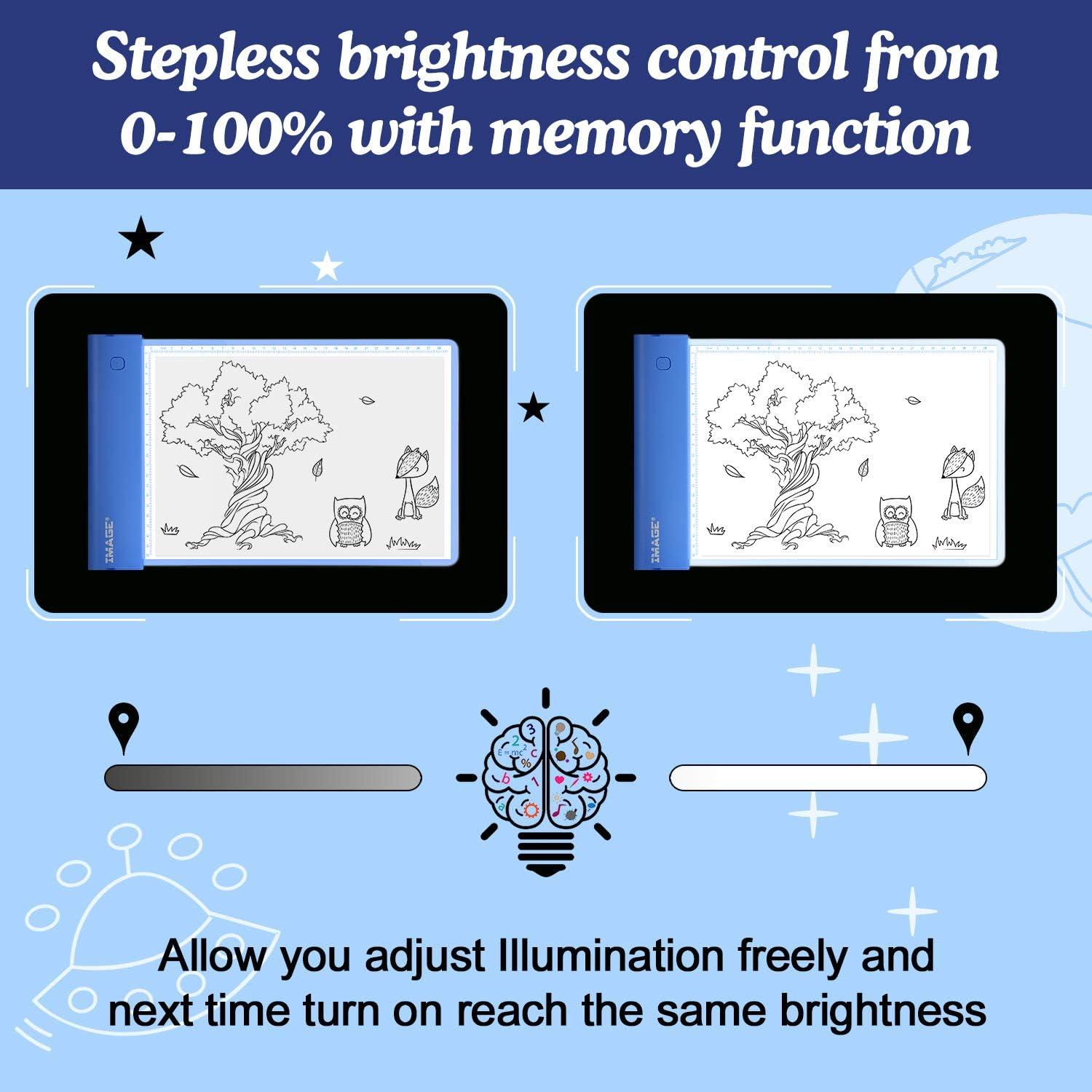 IMAGE Light Up Tracing Pad Blue Drawing Tablet Coloring Board for Kids ...