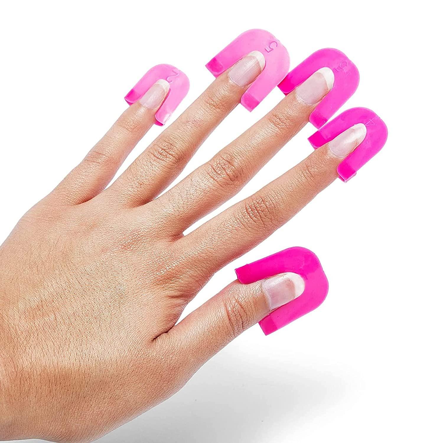 Plastic Nail Polish Protectors for Fingers - 52 Pieces, 10 Sizes | Nail ...