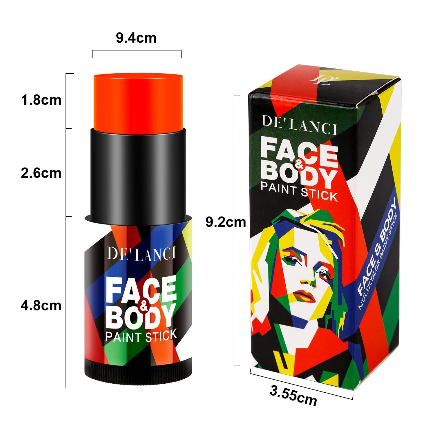 DE'LANCI Neon Orange Face Paint Stick 22g - Professional Cream ...
