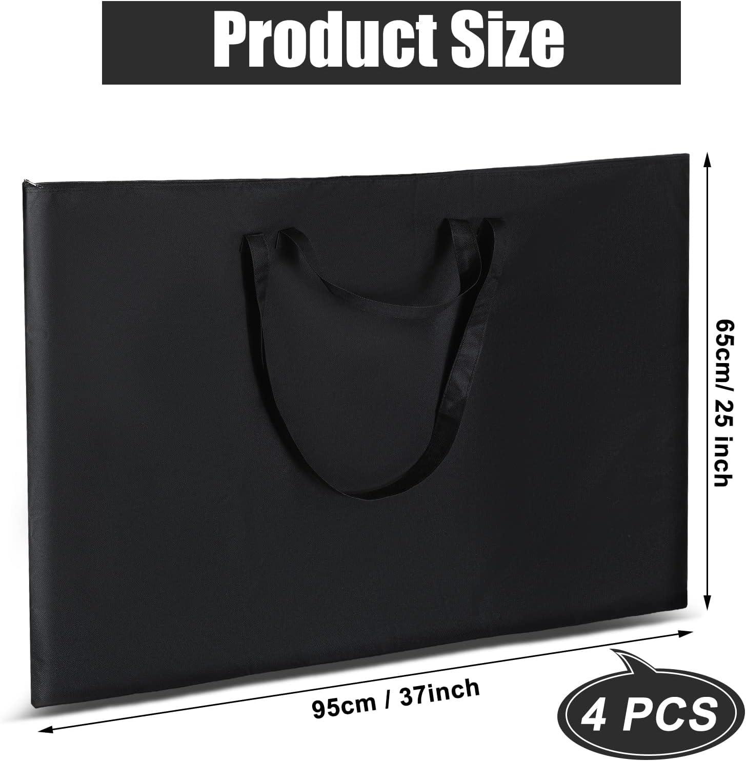 4 Pcs Light 25 x 37 Art Portfolio Bag Set - Black Case with Shoulder ...