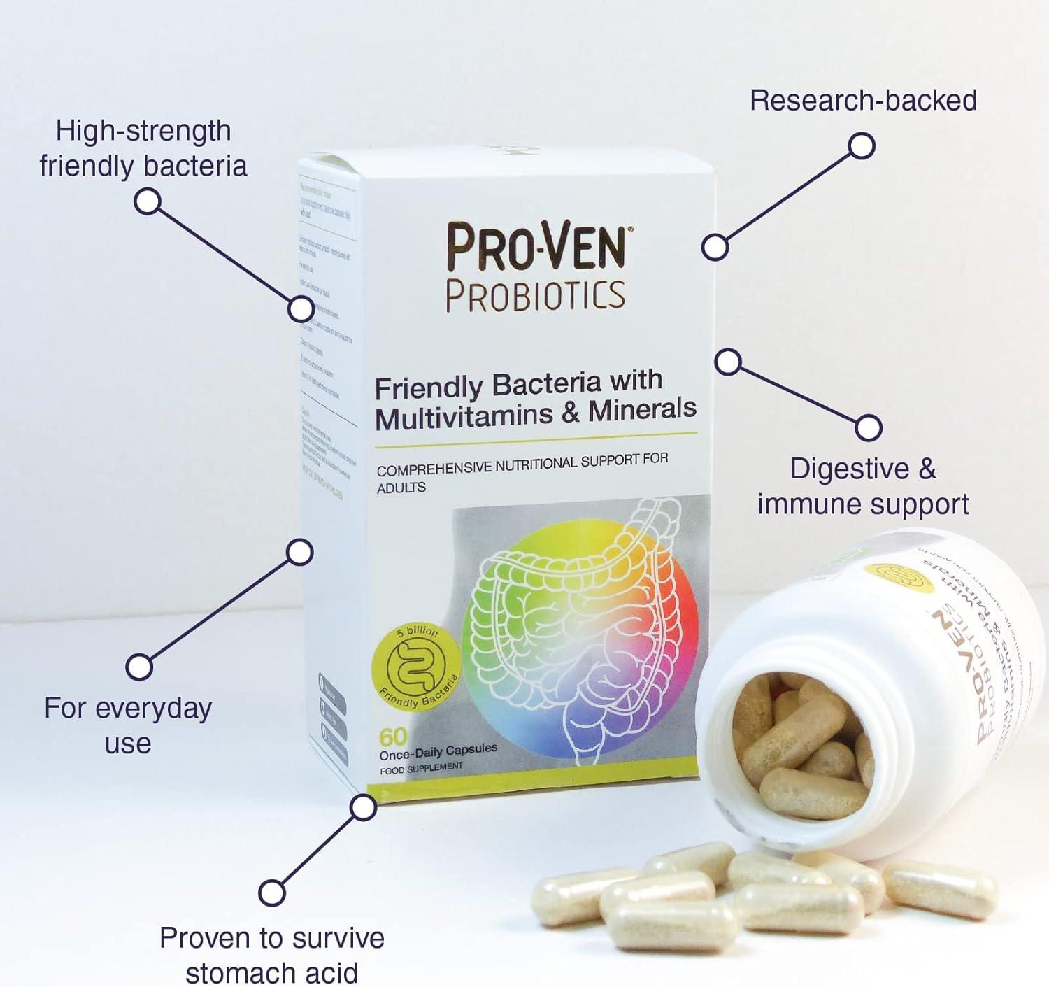 Pro-Ven Probiotics Once Daily 5 Billion CFU + Multivitamins & Minerals ...