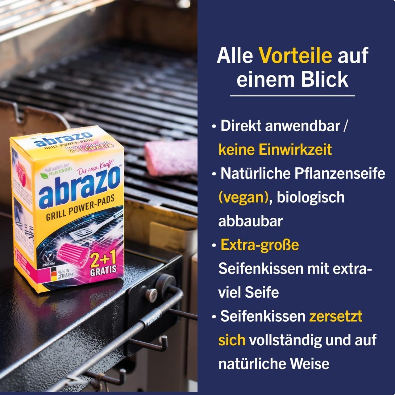 Abrazo Grill Power Pads - 90 Antibacterial Grill Cleaners | 30 Packs of ...