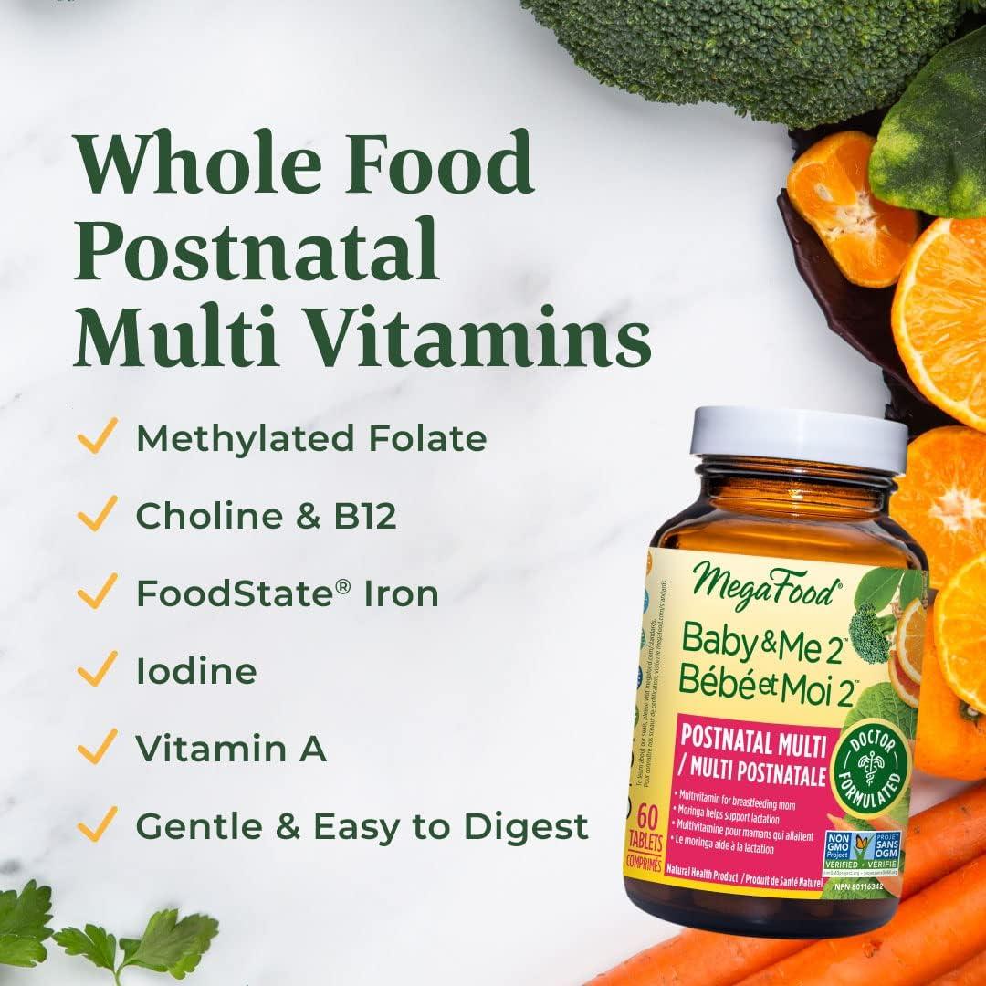 MegaFood Postnatal Vitamins for Breastfeeding Moms | Postpartum ...