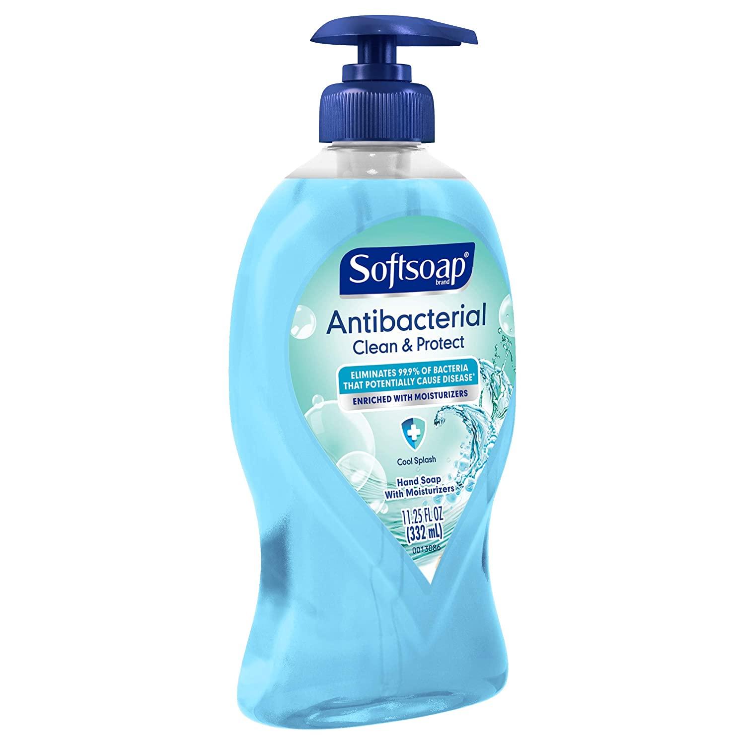 Softsoap Antibacterial Liquid Hand Soap Pump, Clean & Protect, Cool ...