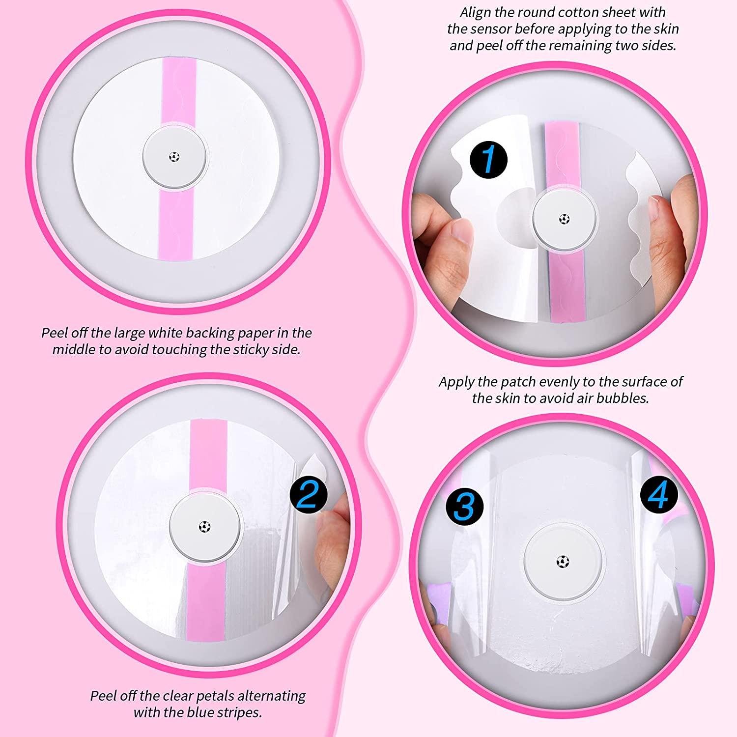 48 Pack Waterproof Adhesive Patches for CGM Sensor - Pink - Shower ...