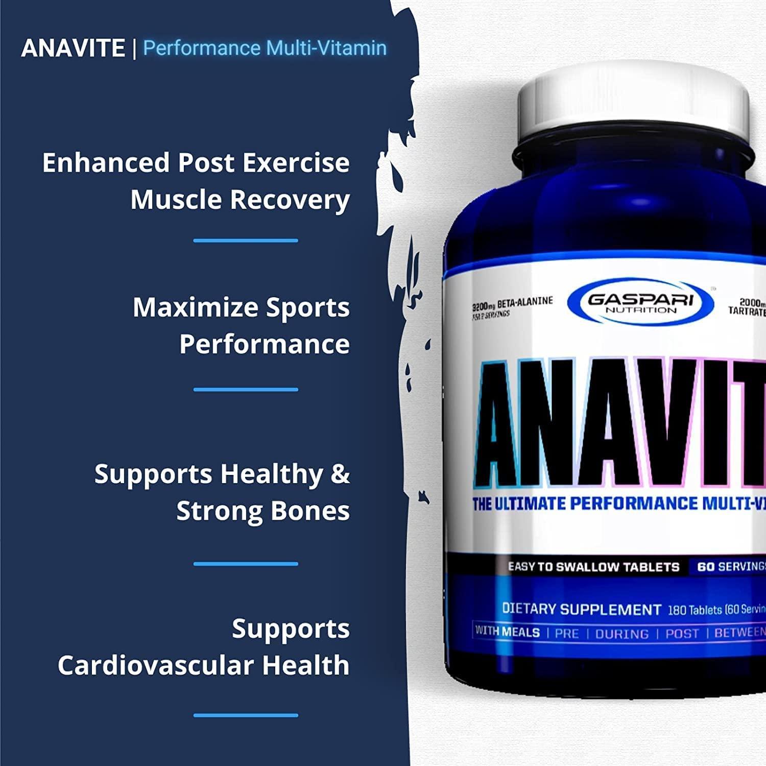 Gaspari Nutrition Anavite 5-in-1 Multi-Vitamin Pack with CLA, Omega 3s ...