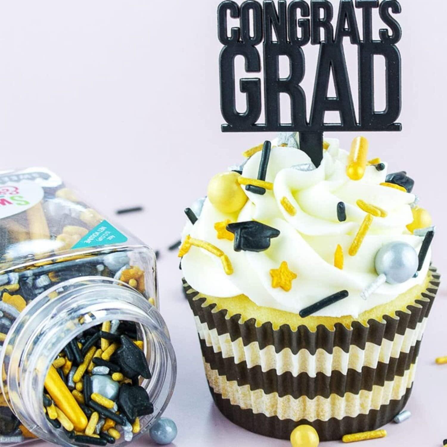 Edible School Graduation Sprinkles Decoration for Class Graduations Hat ...