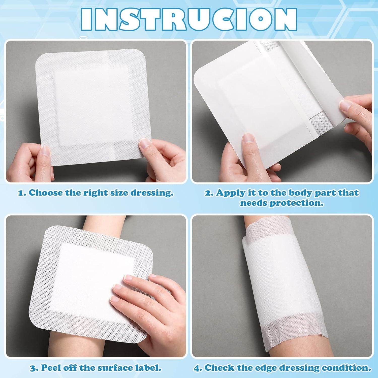 30 Pieces 6x6 Inch Bordered Gauze Island Dressing - Adhesive Wound ...