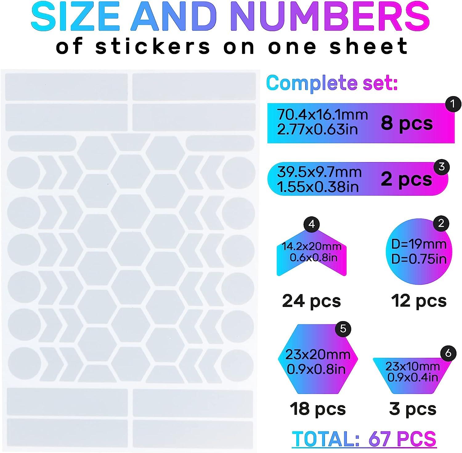Reflective Stickers Kit (67pcs Grey) for Bike, Helmet, Motorcycle, Car ...