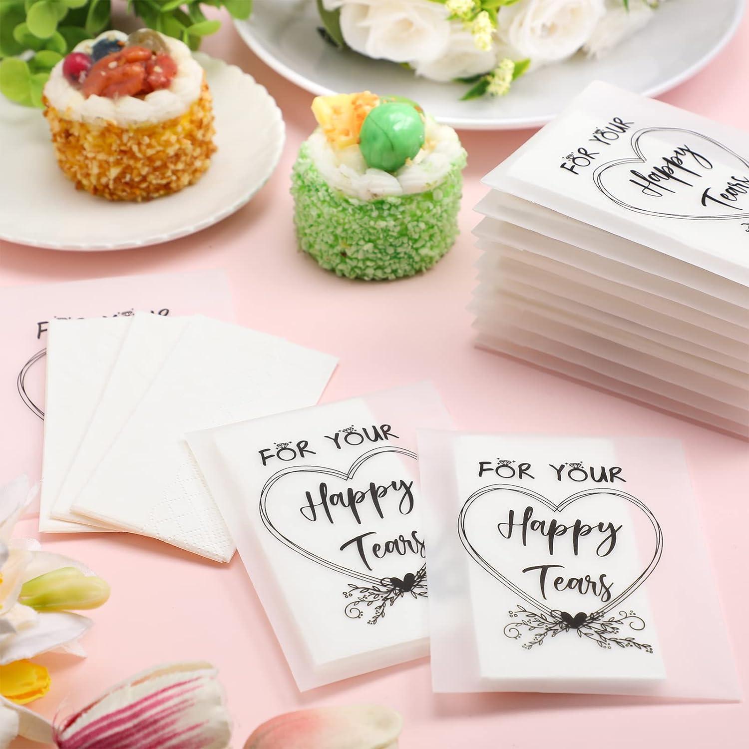 60 Pack Travel Size Wedding Happy Tears Tissues - Bulk 3 Ply Facial ...