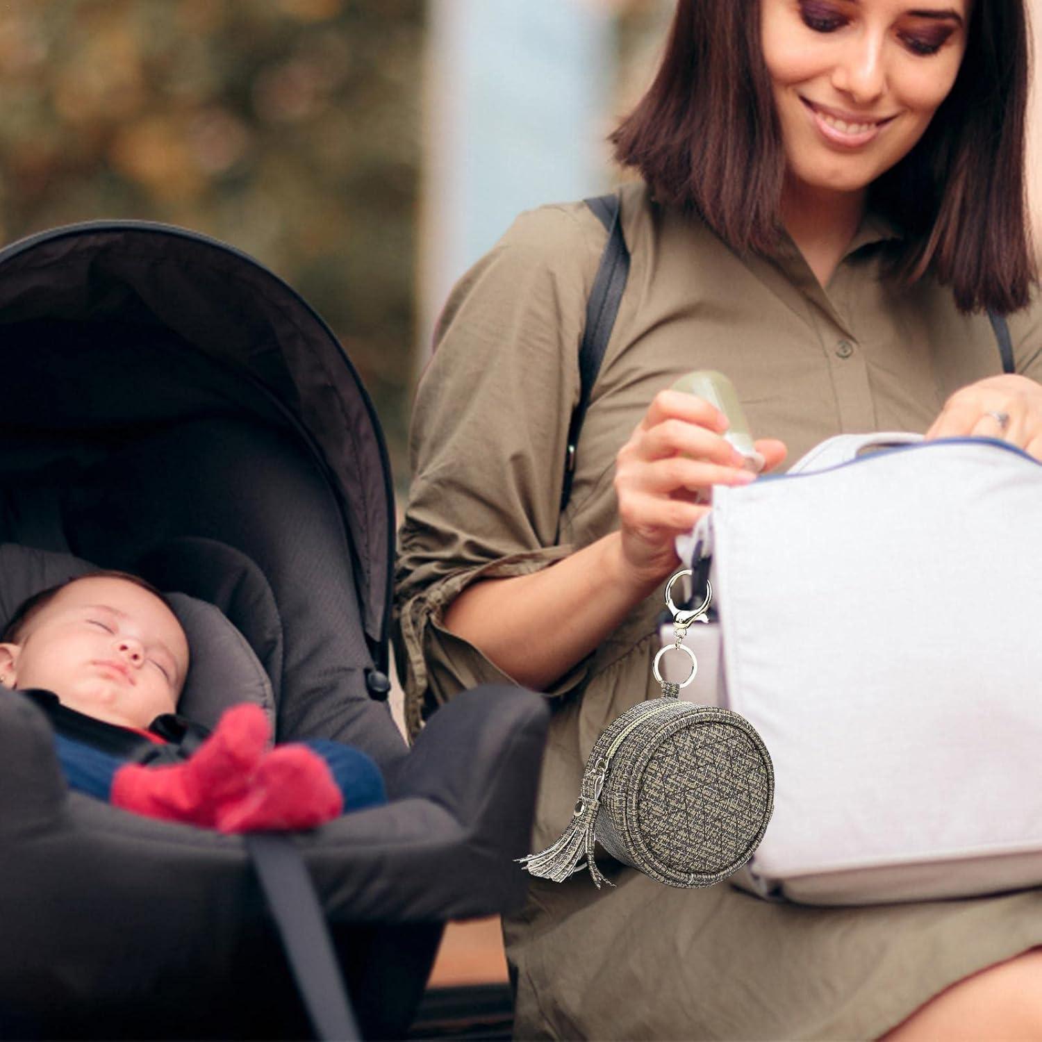 Leather Pacifier Holder | Stylish Pacifier Charm Pod with Closure for ...