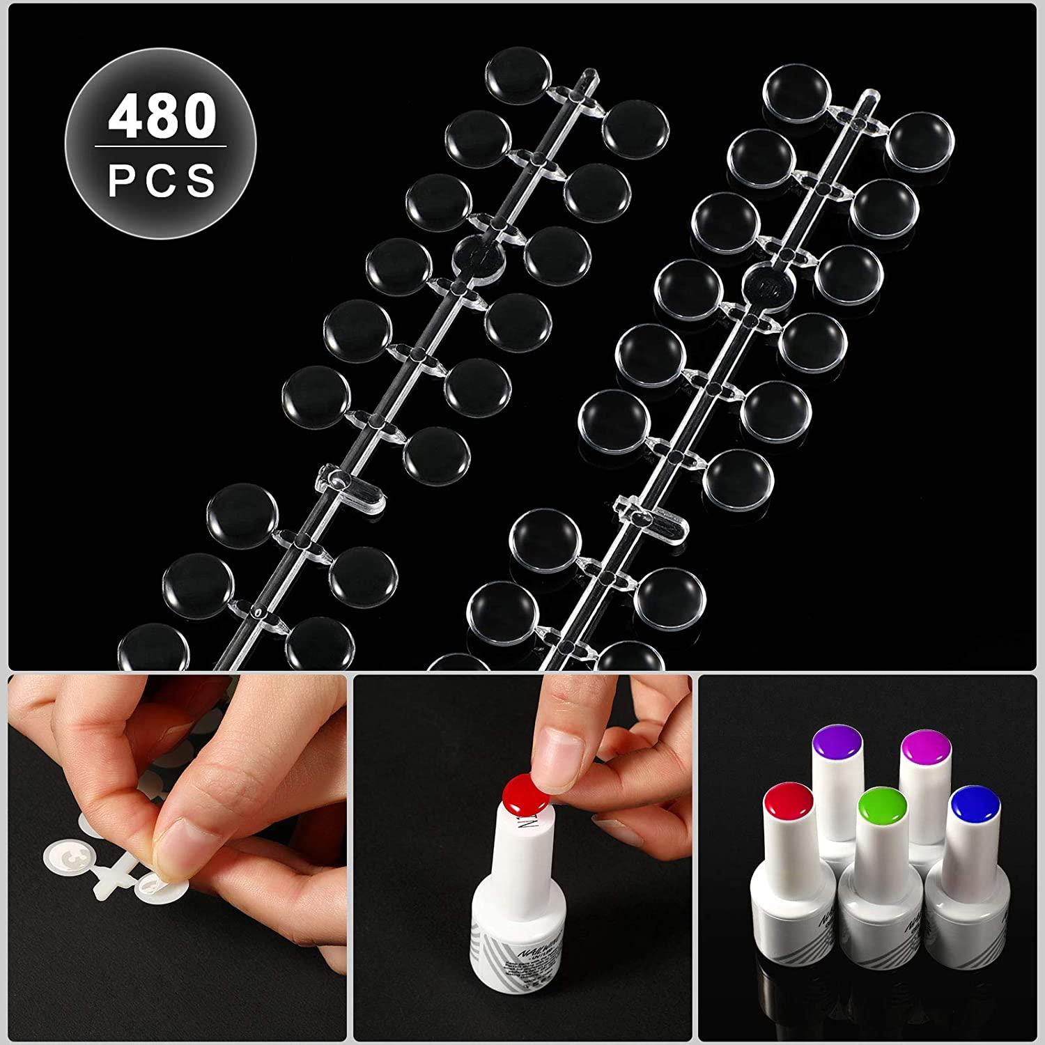 480 Round False Nail Art Display Tips | Colorful Nail Polish DIY ...