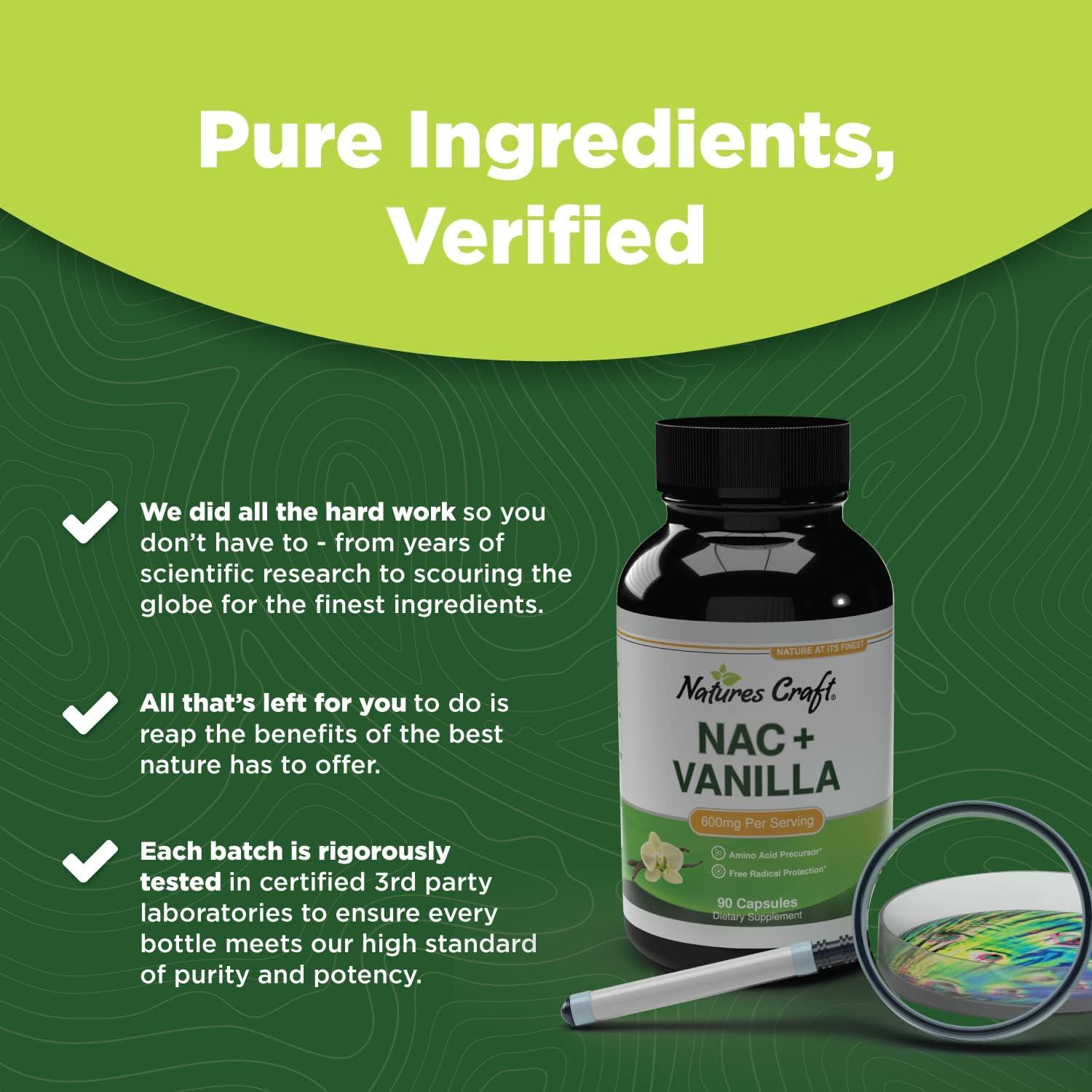 NAC Supplement 600mg Amino Acids - Vanilla Flavor for Liver and Kidney ...